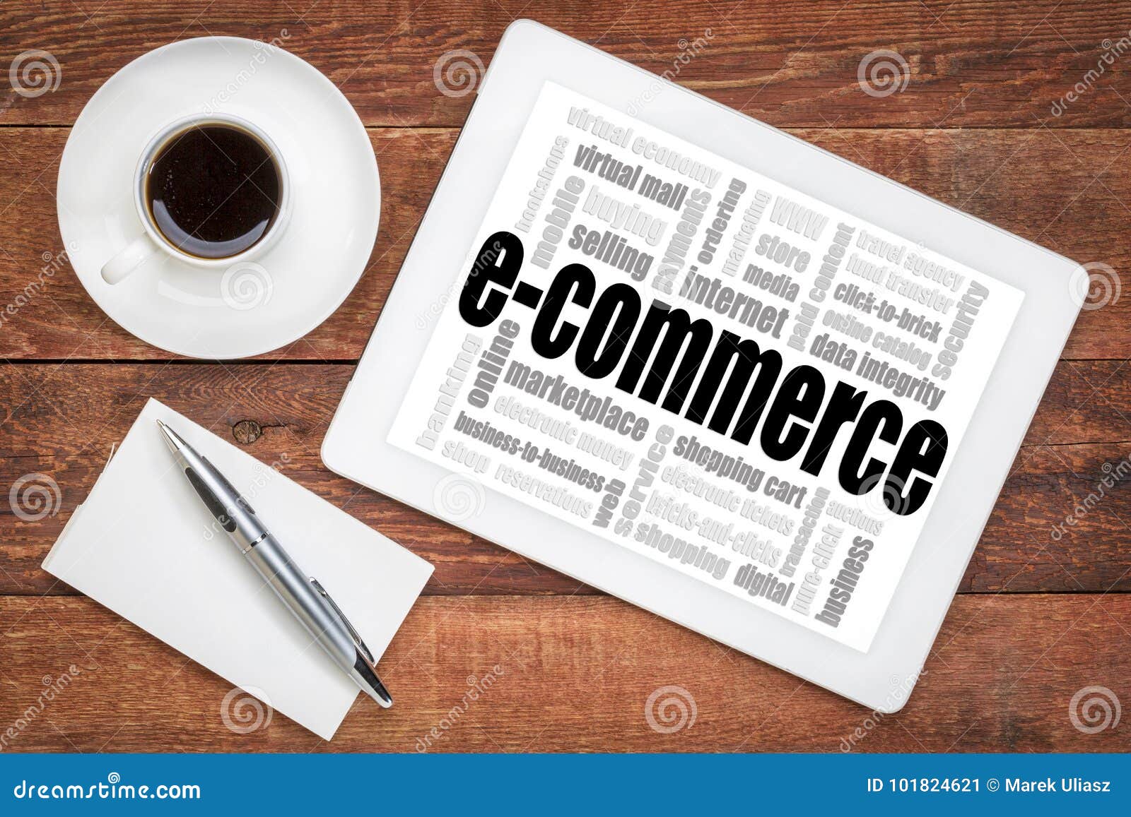 E-commerce Word Cloud on Tablet Stock Image - Image of digital, virtual ...