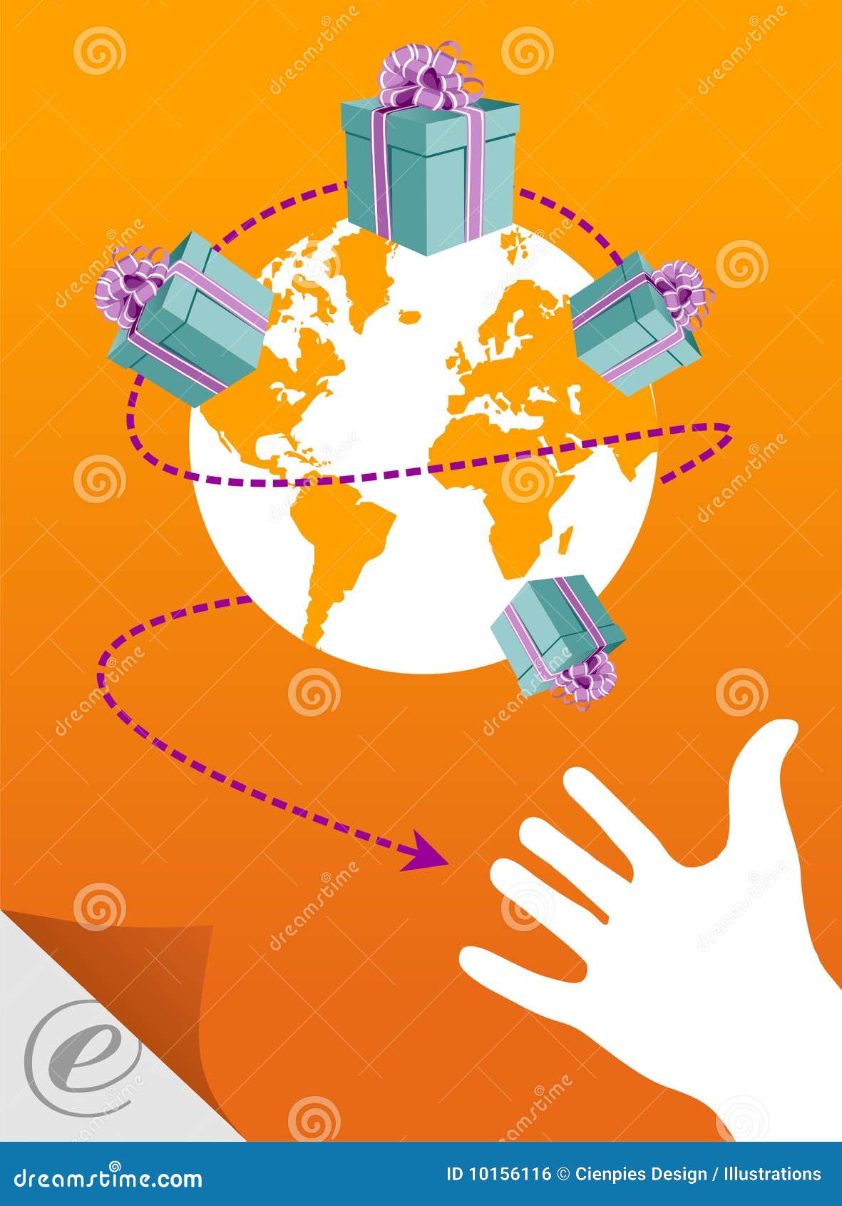 E-commerce: the World in Your Hand Stock Vector - Illustration of gifts ...