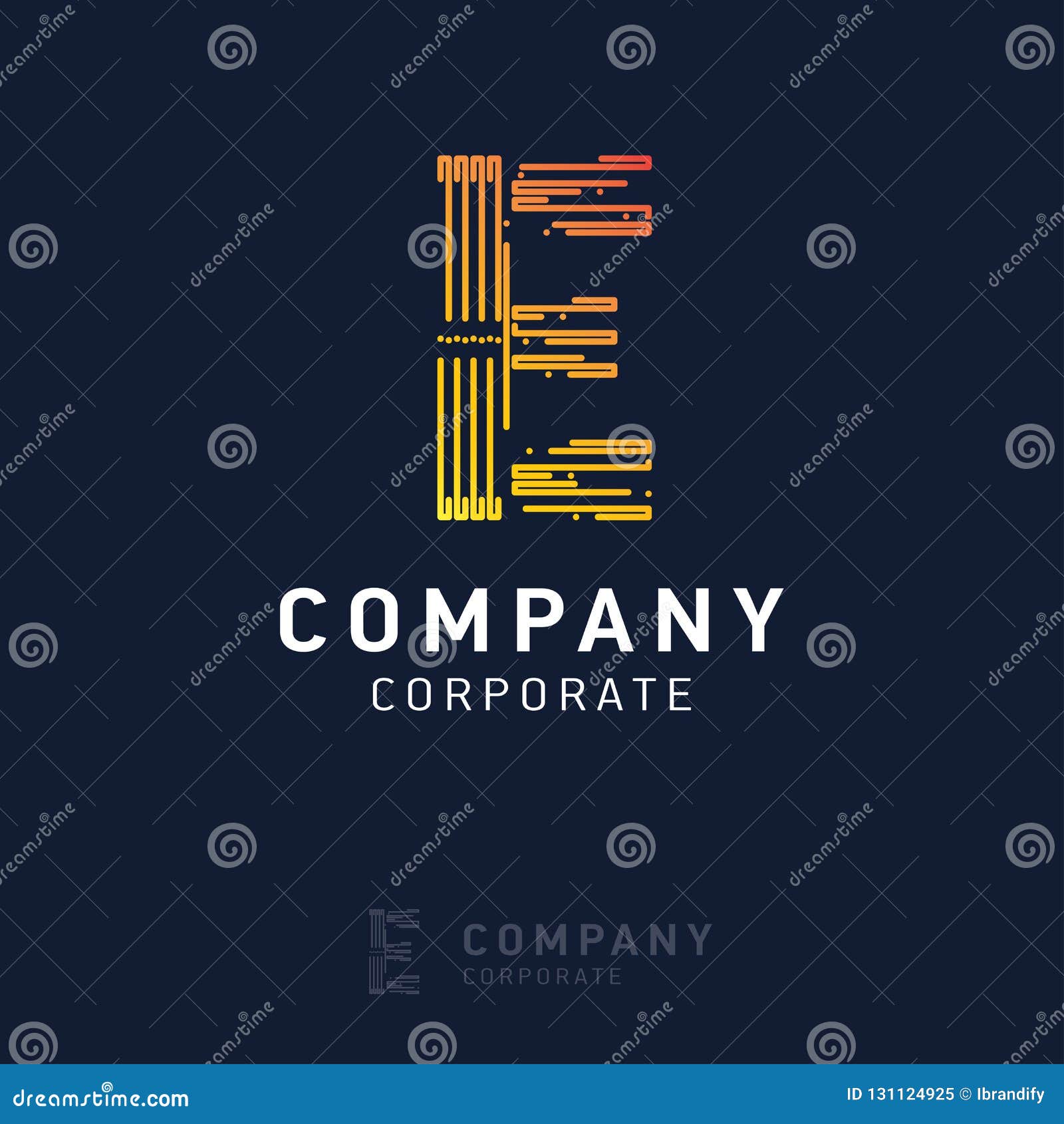 E Company Logo Design with Visiting Card Vector Stock Vector ...