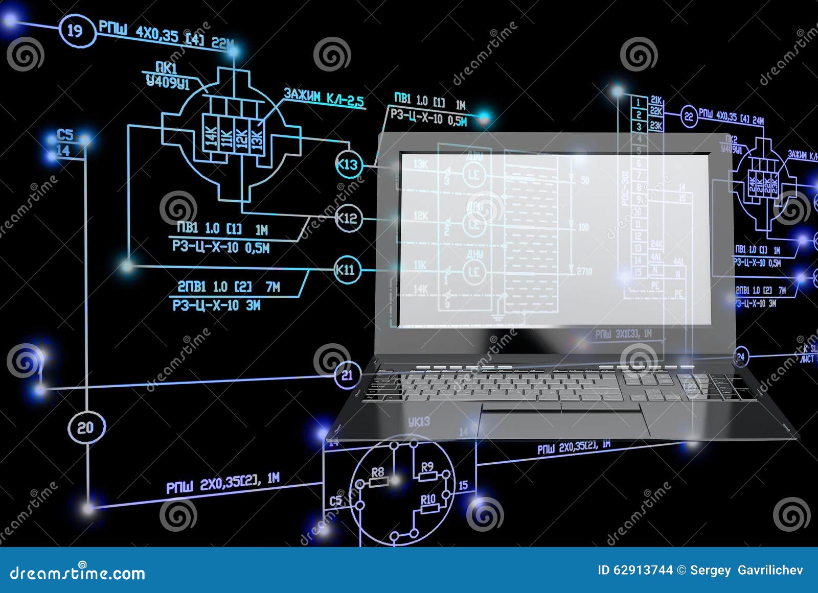 E-connection Engineering Technology. Stock Illustration - Illustration ...