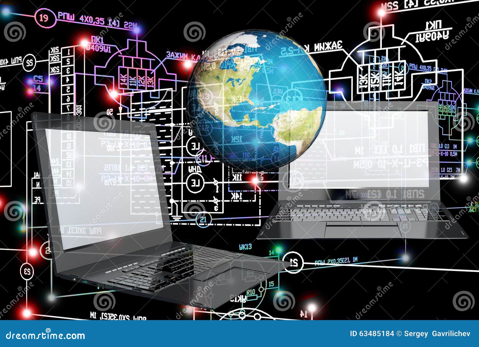E-connection Engineering Technology. Stock Illustration - Illustration ...