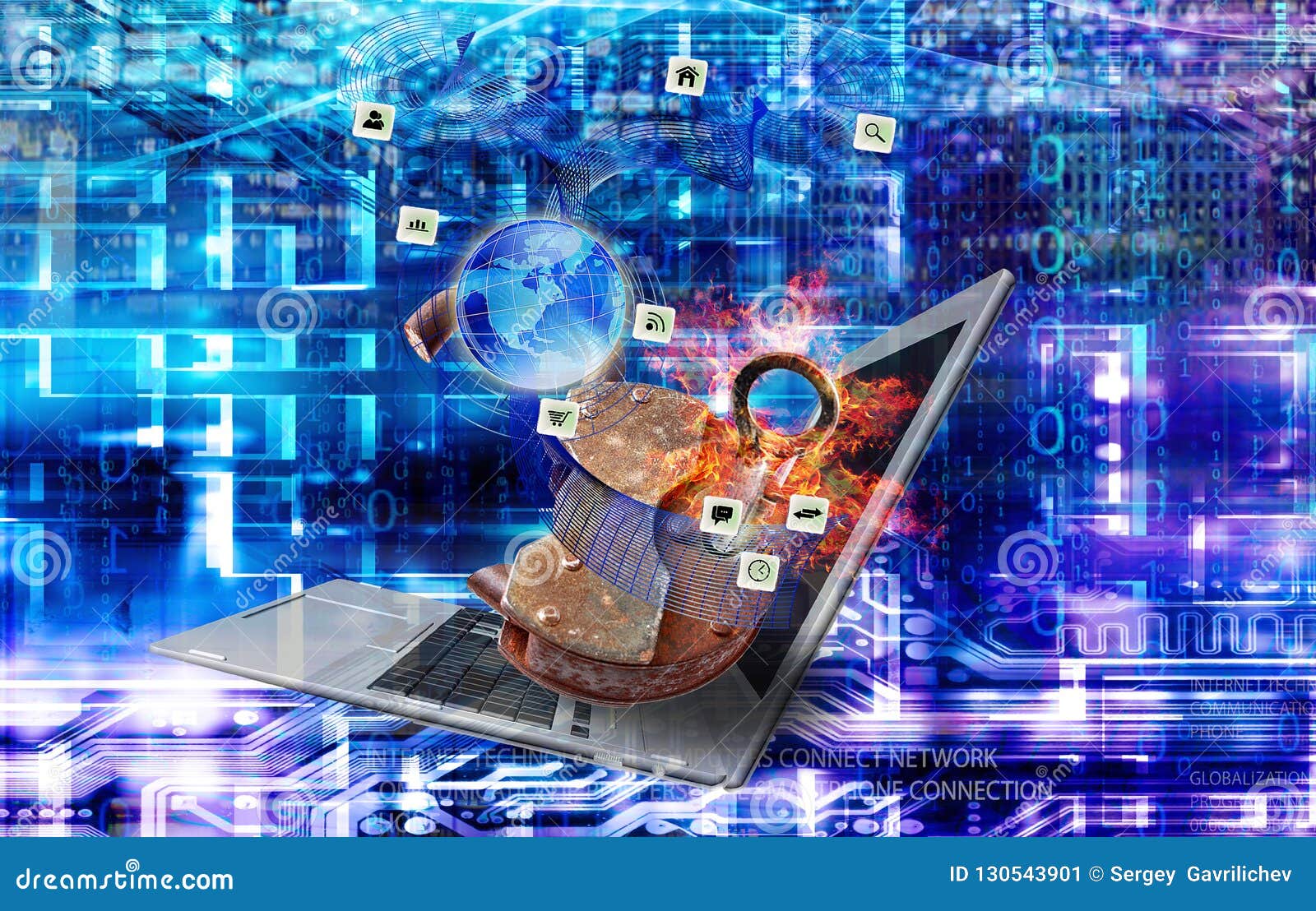Technology Wireless Internet.computers Technologies Stock Image - Image ...