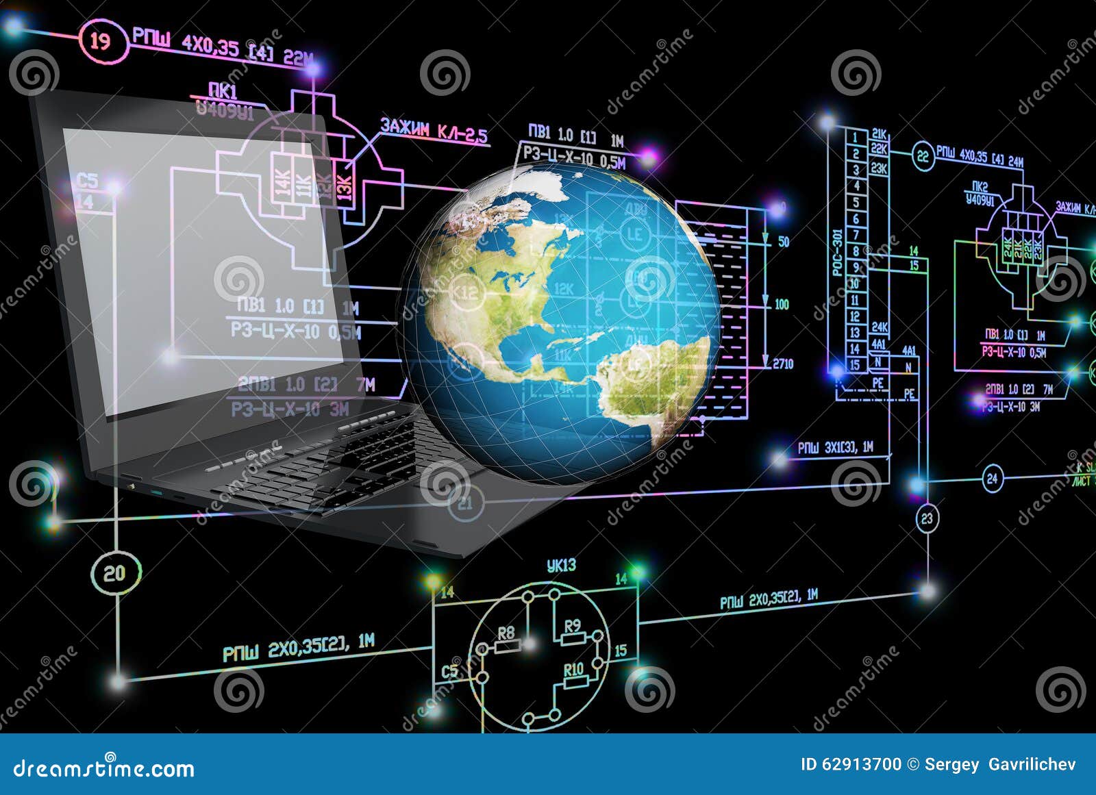 E-connection Engineering Technology.Working Engineer Stock Photo ...