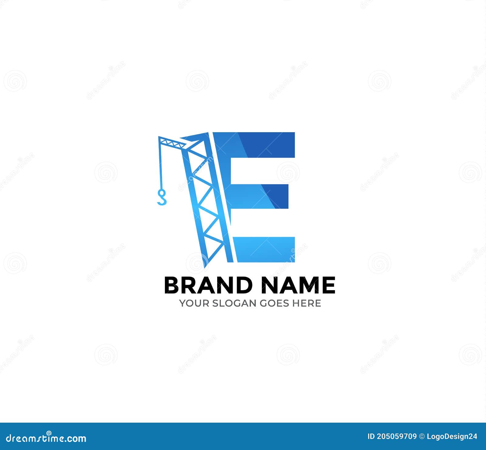 E Construction Logo Design Concept Stock Vector - Illustration of ...