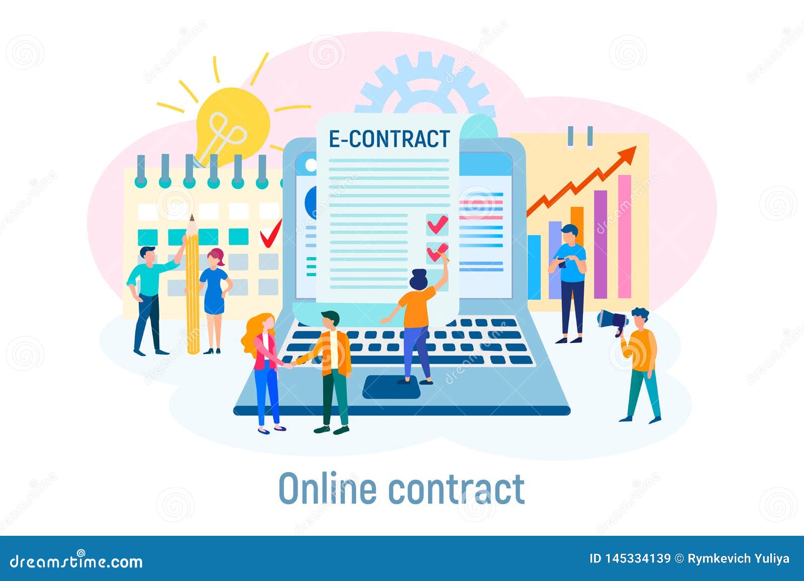 E-contract Concept Vector Illustration, Signing of Contract Stock ... E-contract Concept Vector Illustration, Signing of Contract Stock ...