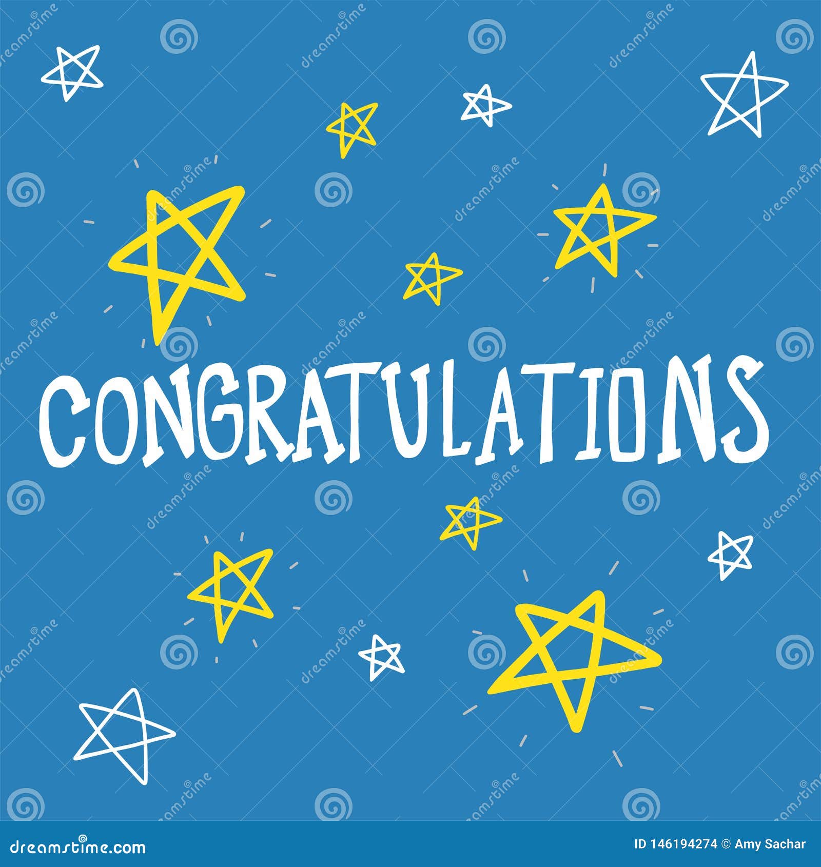 Congratulations Word and Star Illustration Stock Vector - Illustration ...