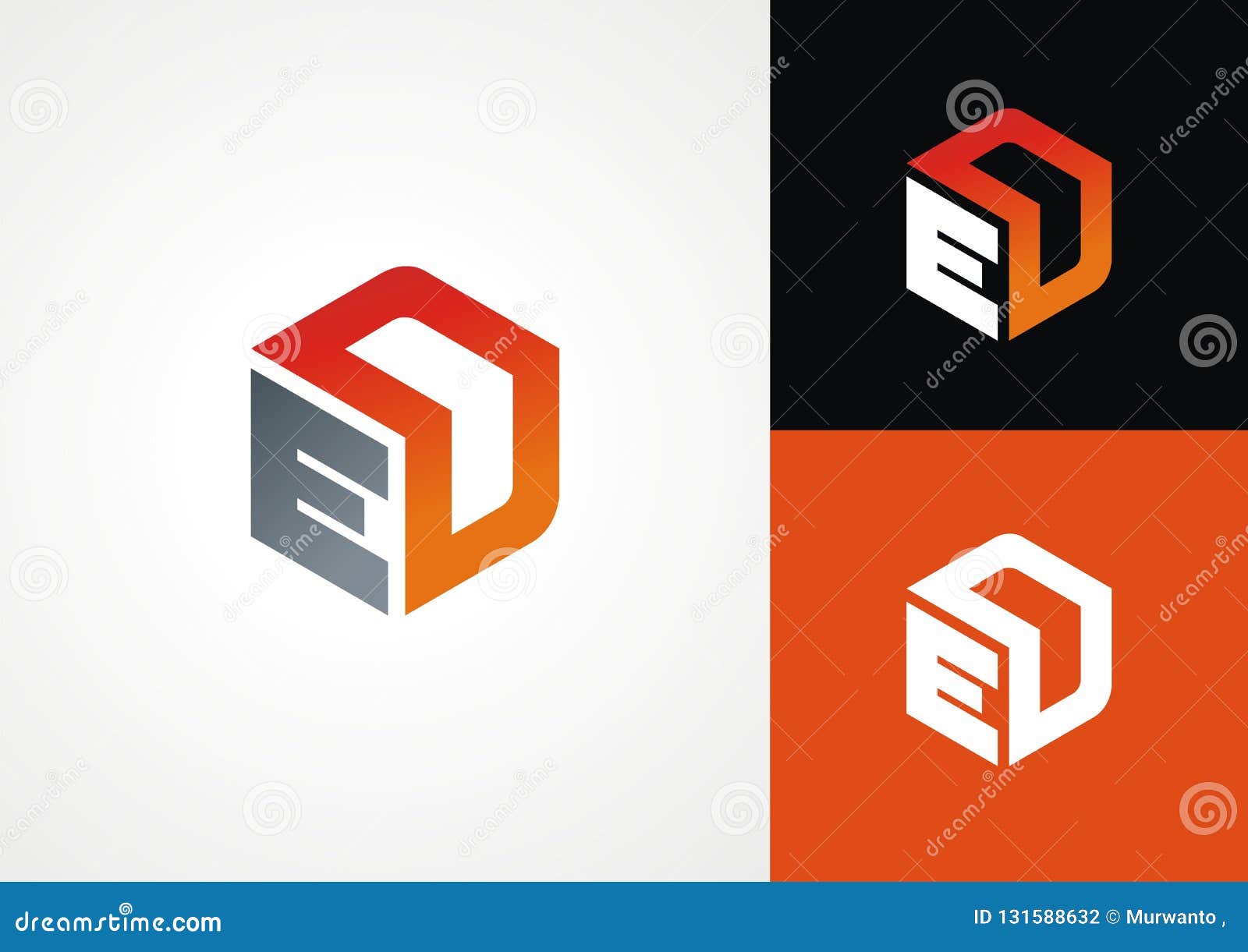 E D Logo in Hexagonal Shape Stock Vector - Illustration of geometric ...