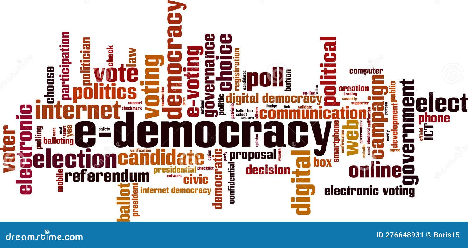 E-democracy word cloud stock vector. Illustration of voting - 276648931