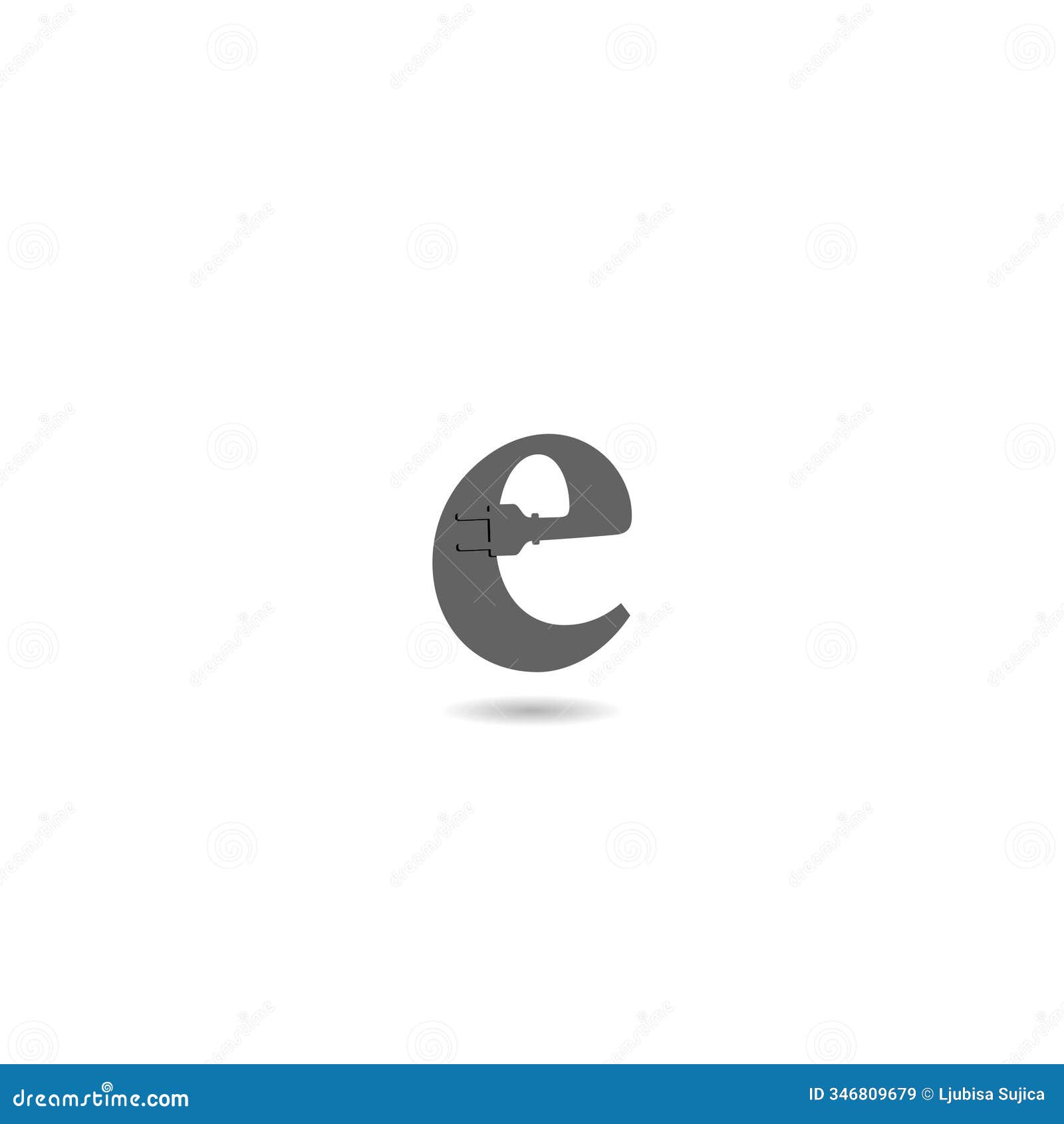 E Electric Logo Icon with Shadow Stock Vector - Illustration of label ...