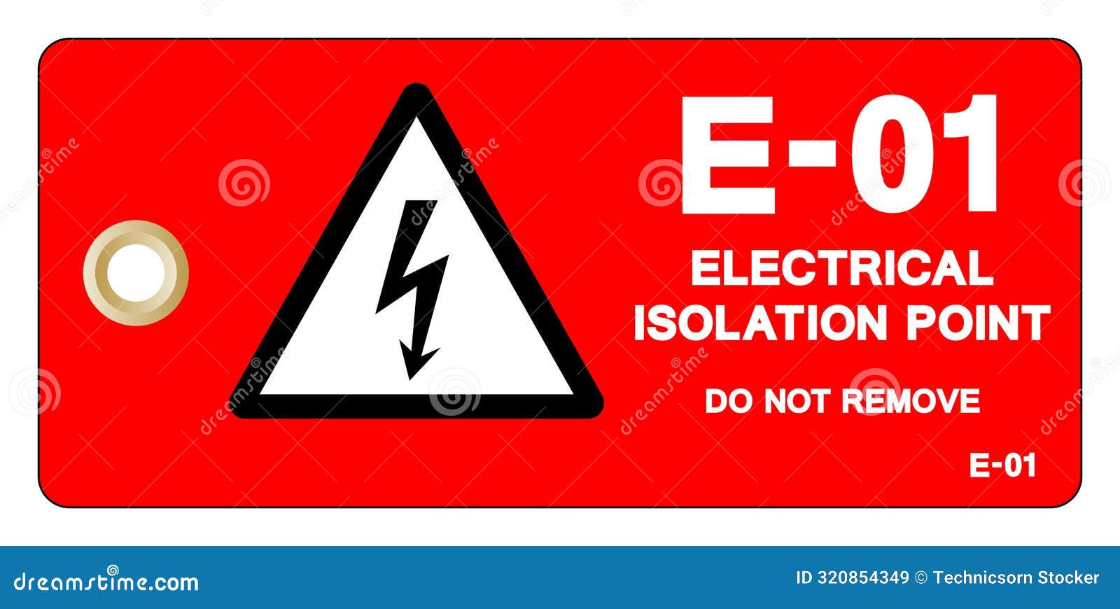 E01 Electrical Isolation Point Tag Label Symbol Sign, Vector ...