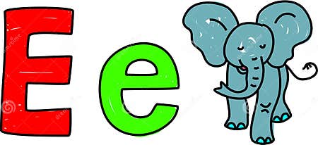 E is for elephant stock vector. Illustration of class - 1141472