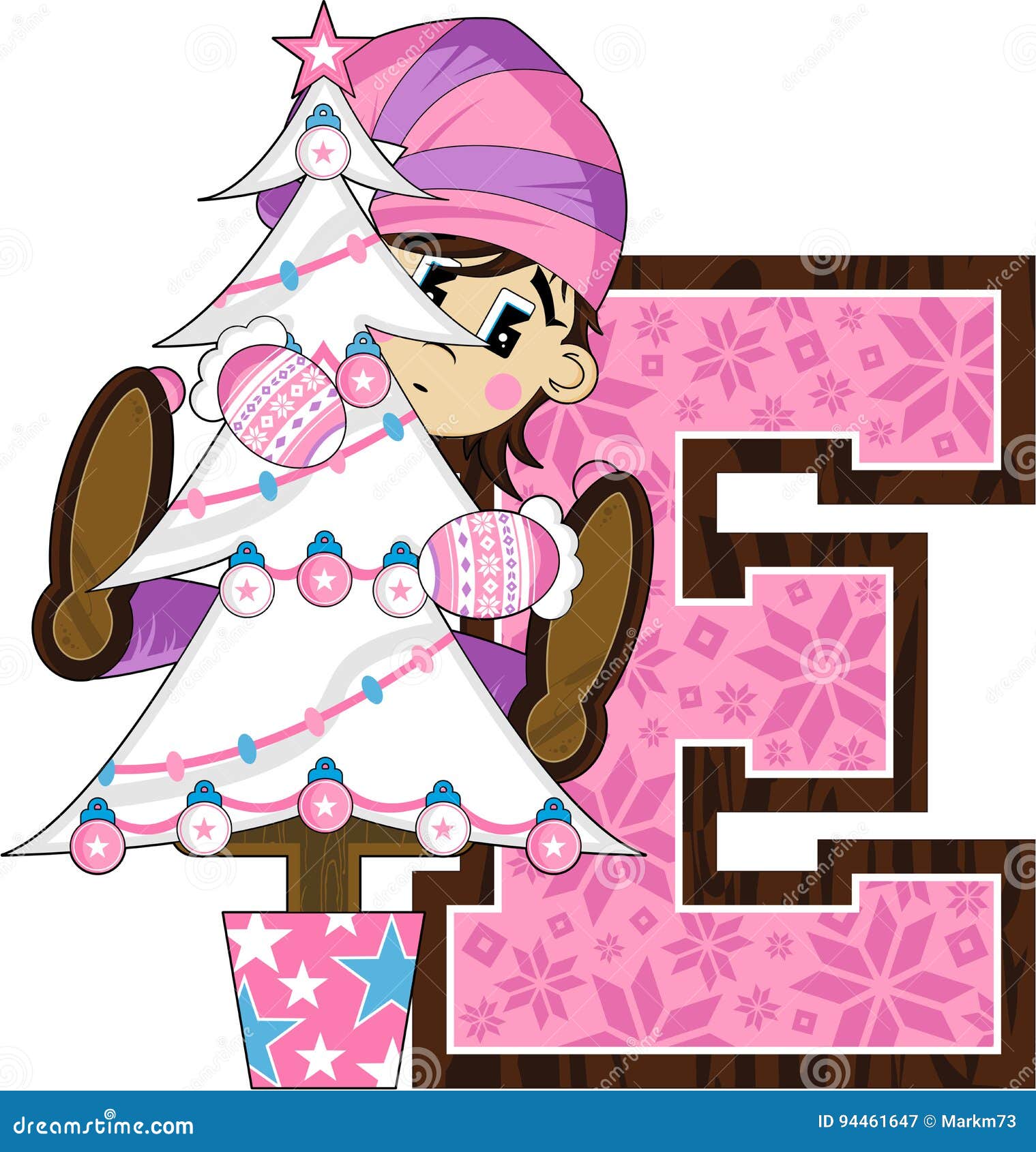 E is for Elf stock vector. Illustration of fantasy, woolyhat - 94461647