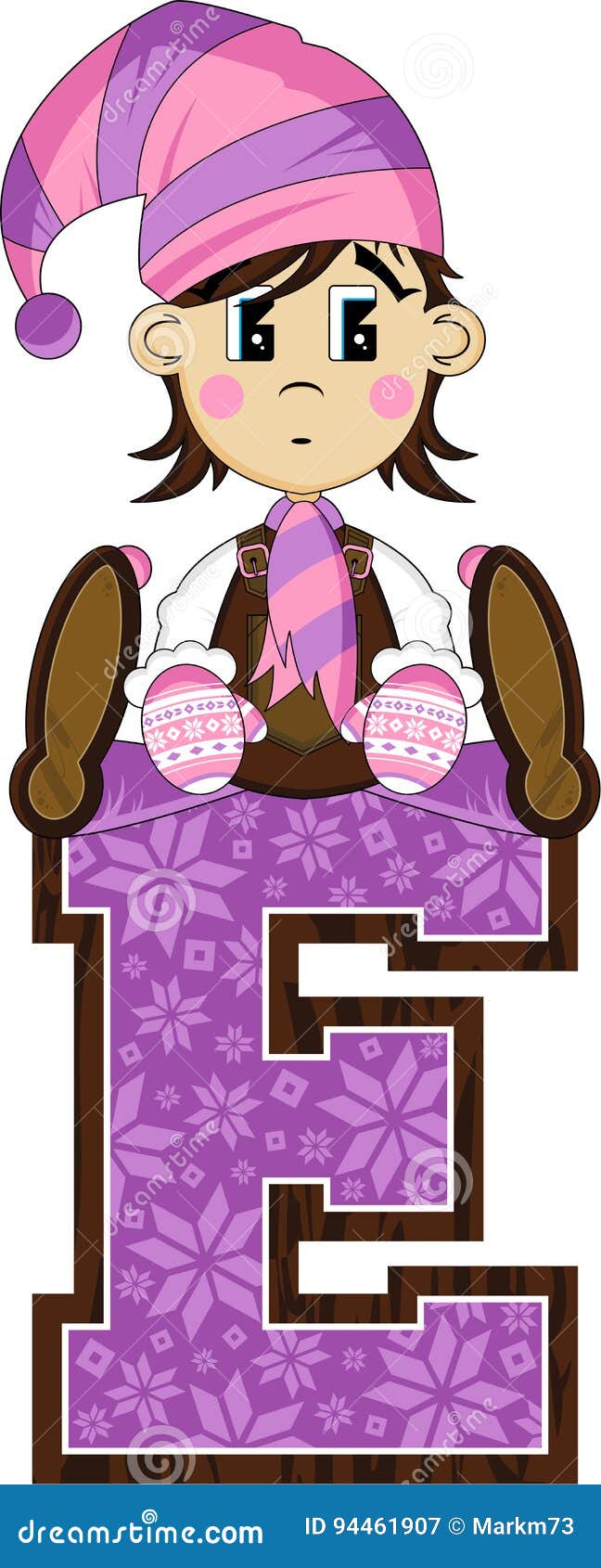 E is for Elf stock vector. Illustration of elfen, fantasy - 94461907