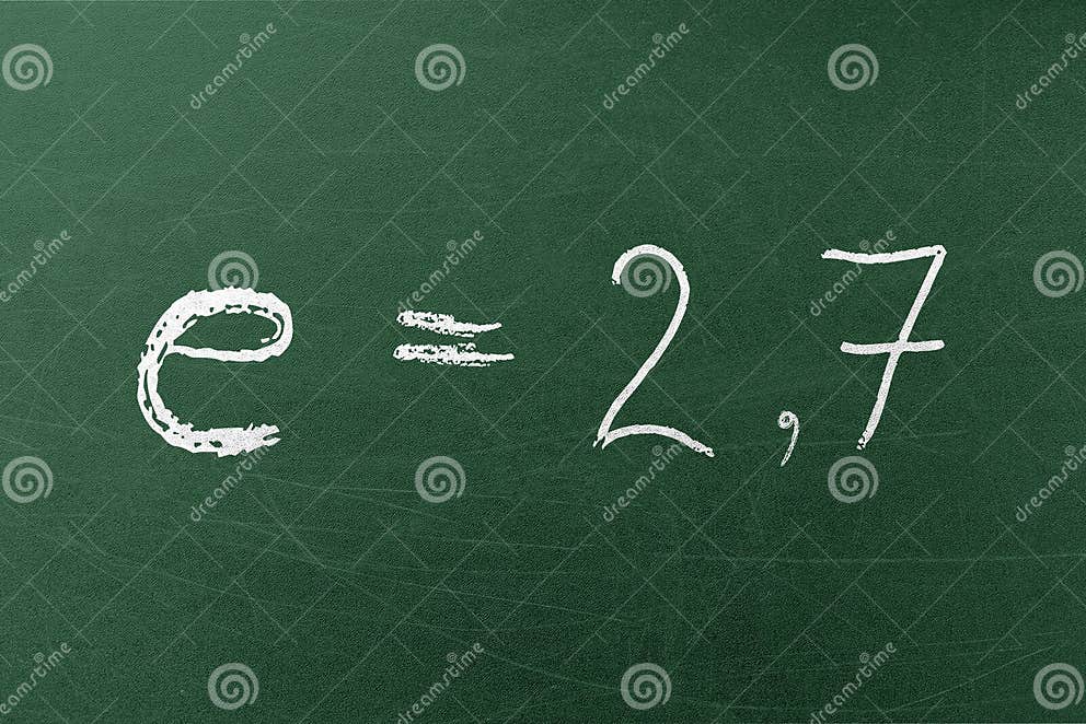 E Euler Number Handwritten on the Chalkboard. Mathematical Constants ...