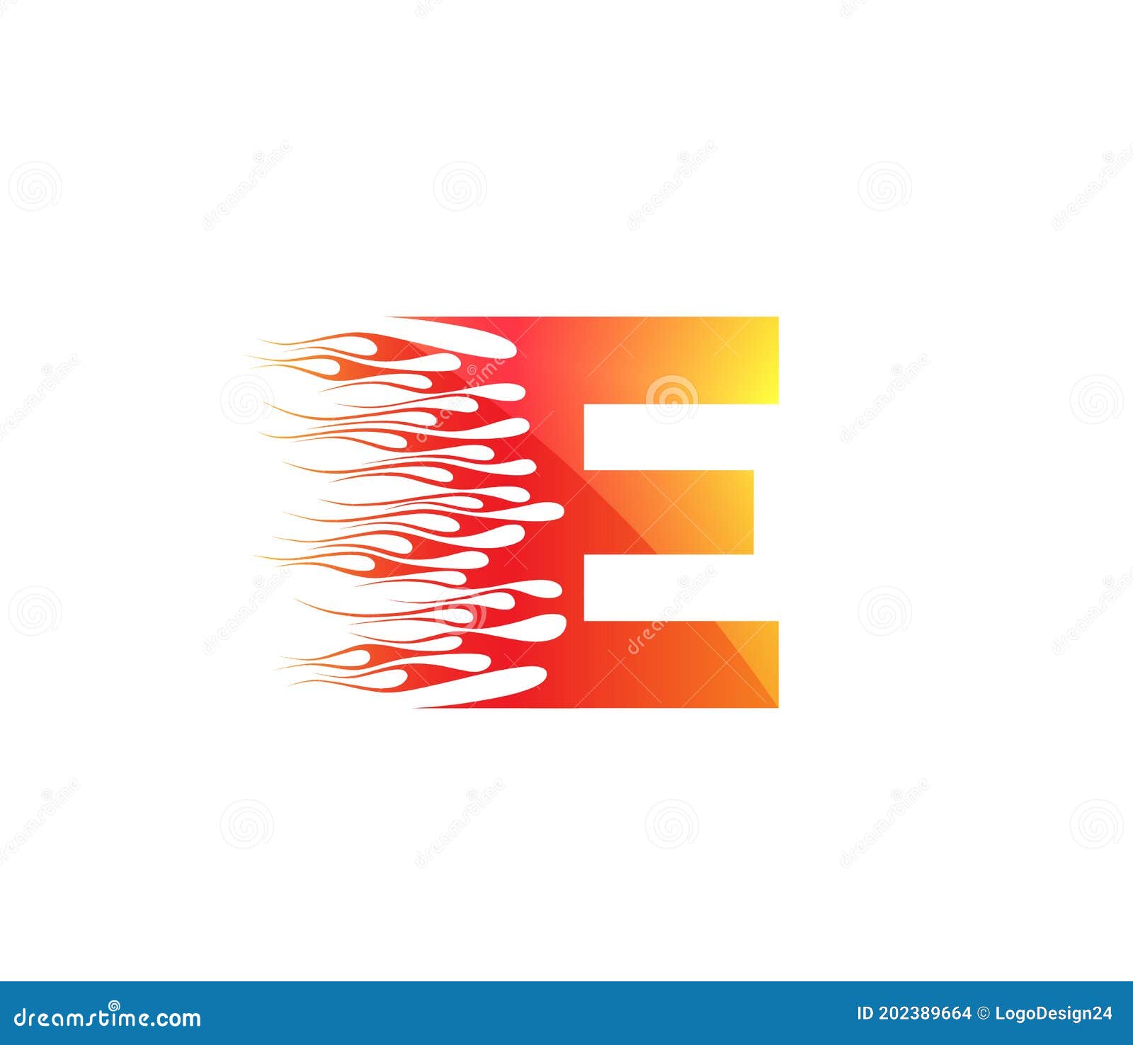E Fire Creative Alphabet Logo Design Concept Stock Vector ...