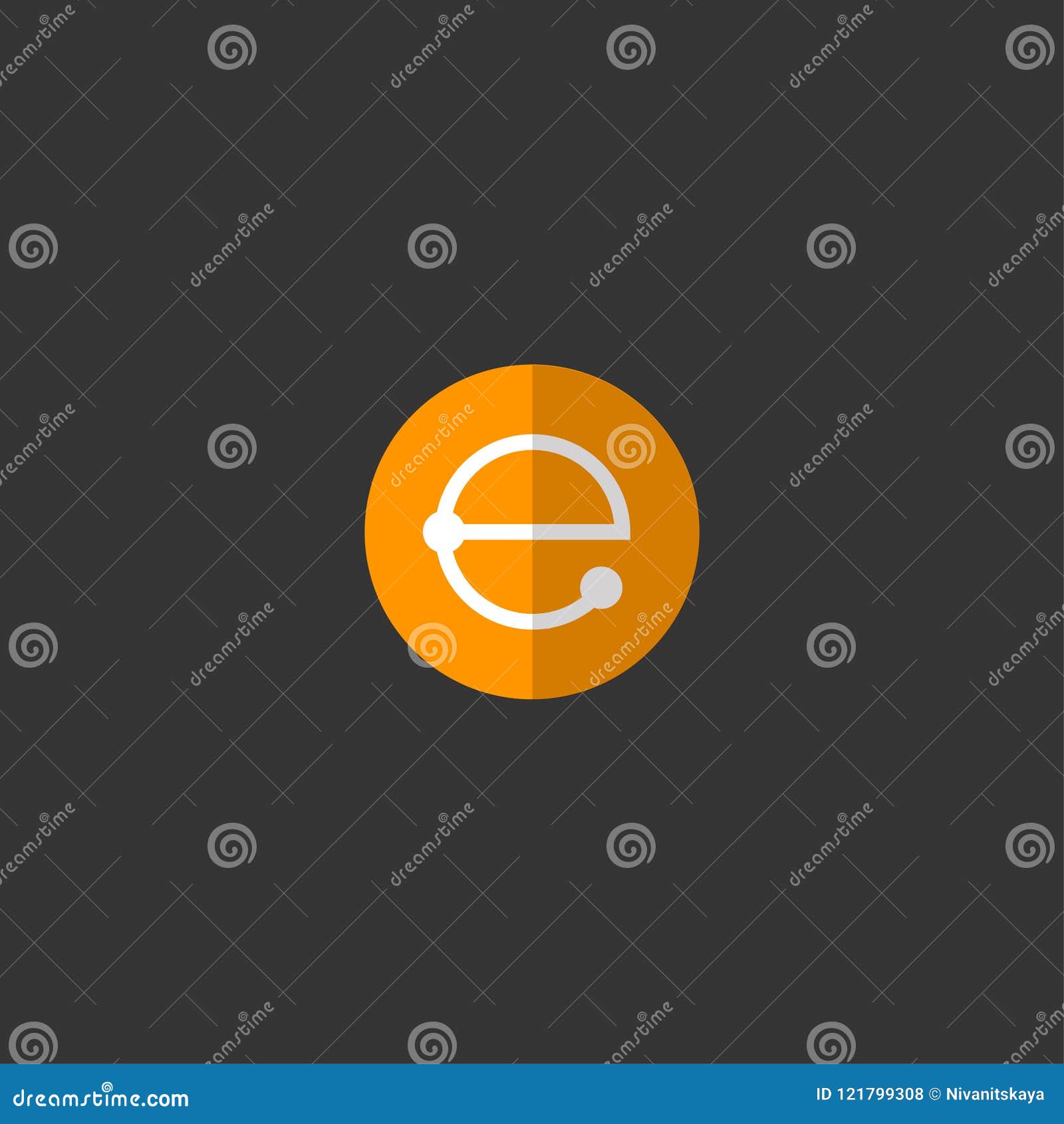 E Flat Logo. E Monogram. the Letter E in the Yellow Circle Badge. Stock ...