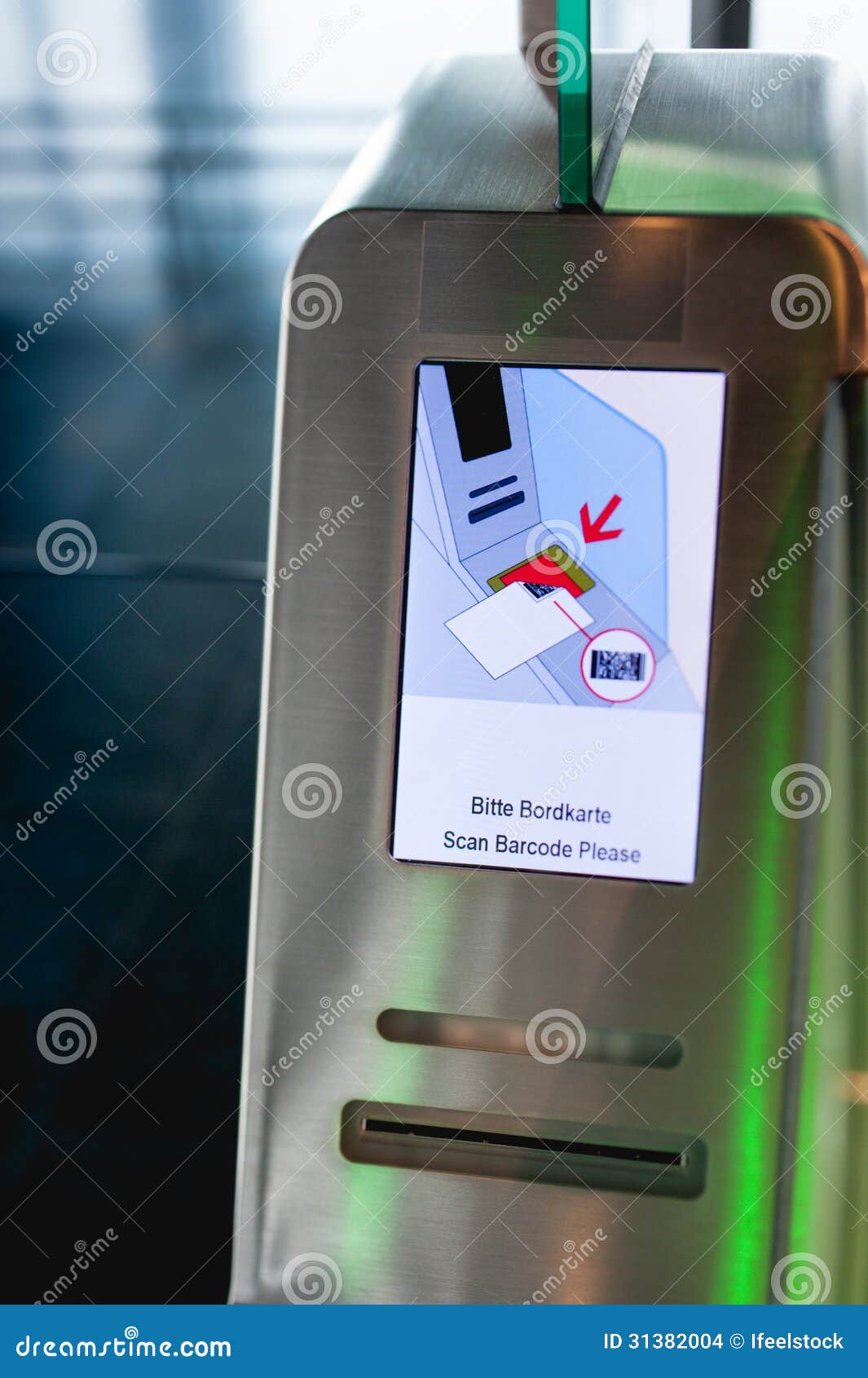 E-gate at Airport (boarding Pass Scanners) Stock Photo - Image of ...