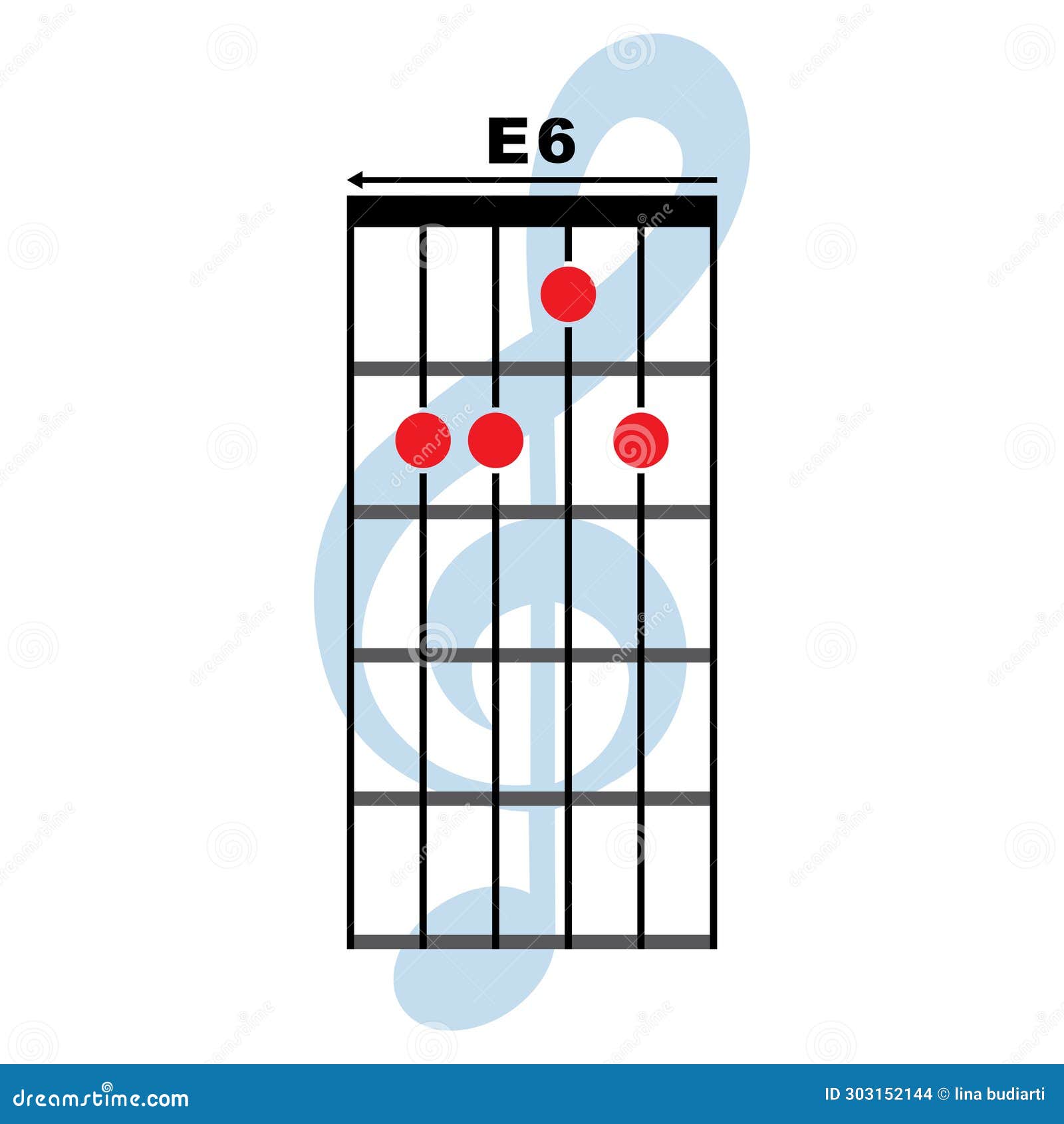E6 guitar chord icon stock vector. Illustration of chord - 303152144