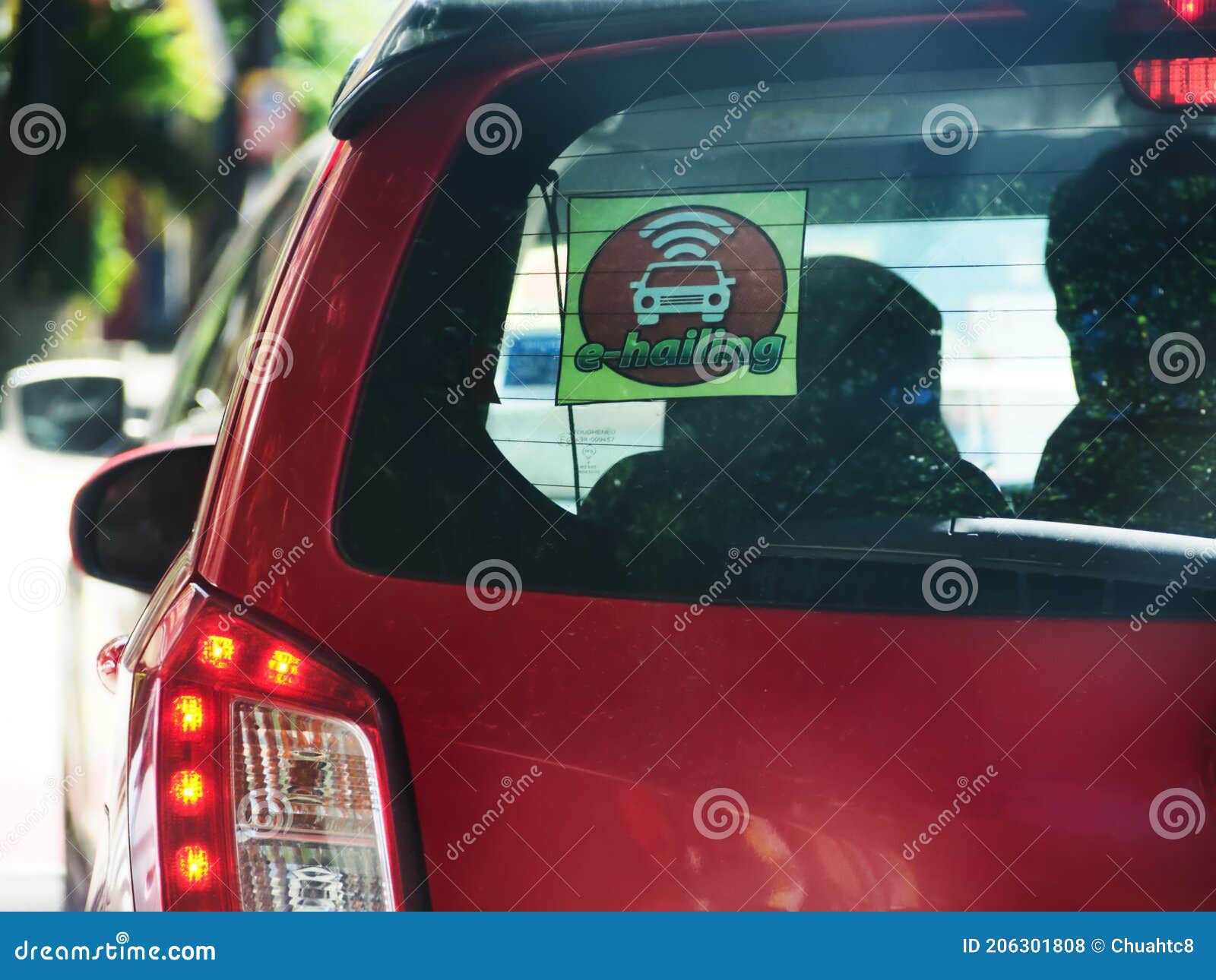 E-hailing Sticker on Rear Car Windscreen Editorial Stock Photo - Image ...