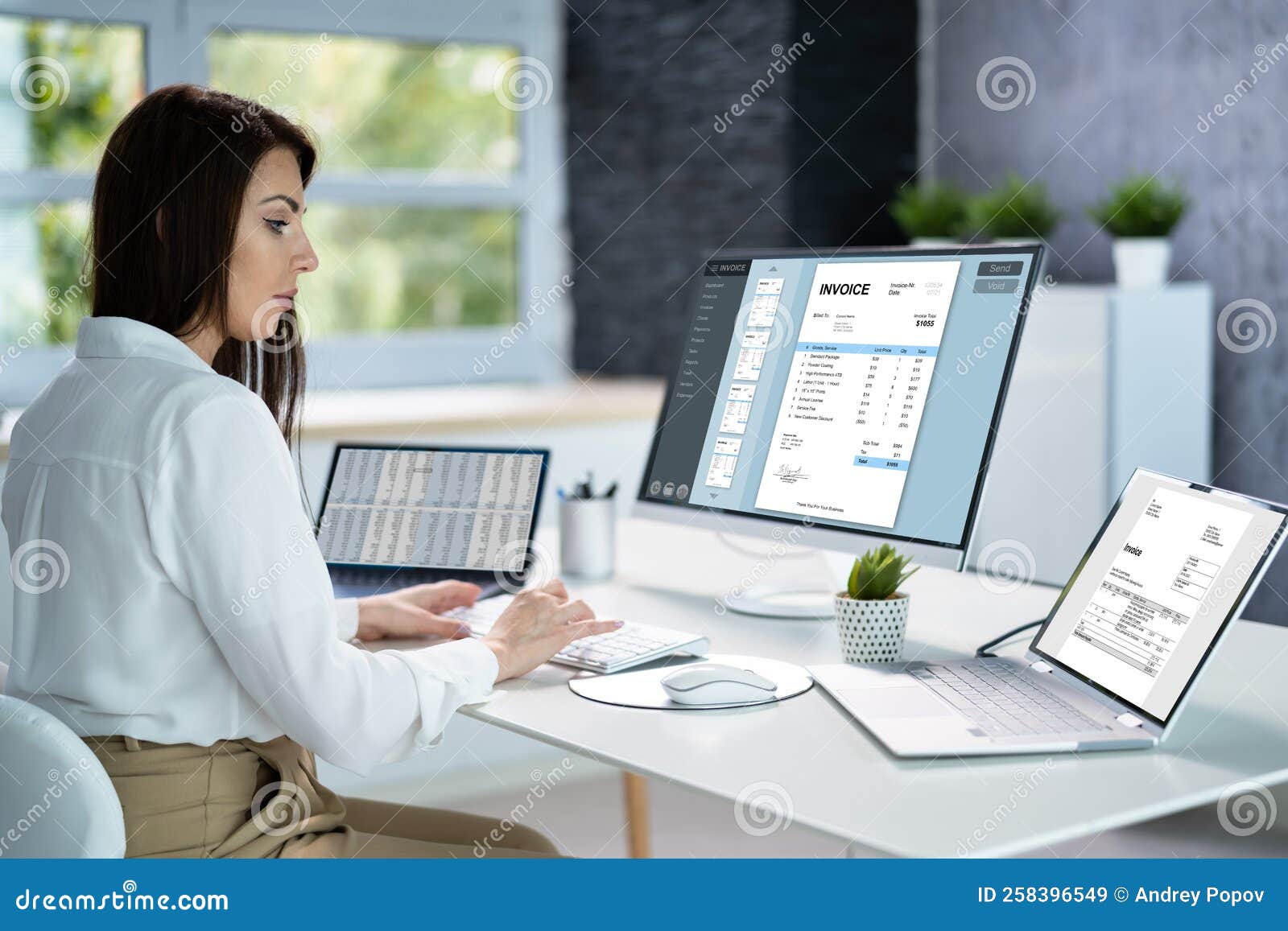 E Invoice Business Management Stock Image - Image of young, files ...
