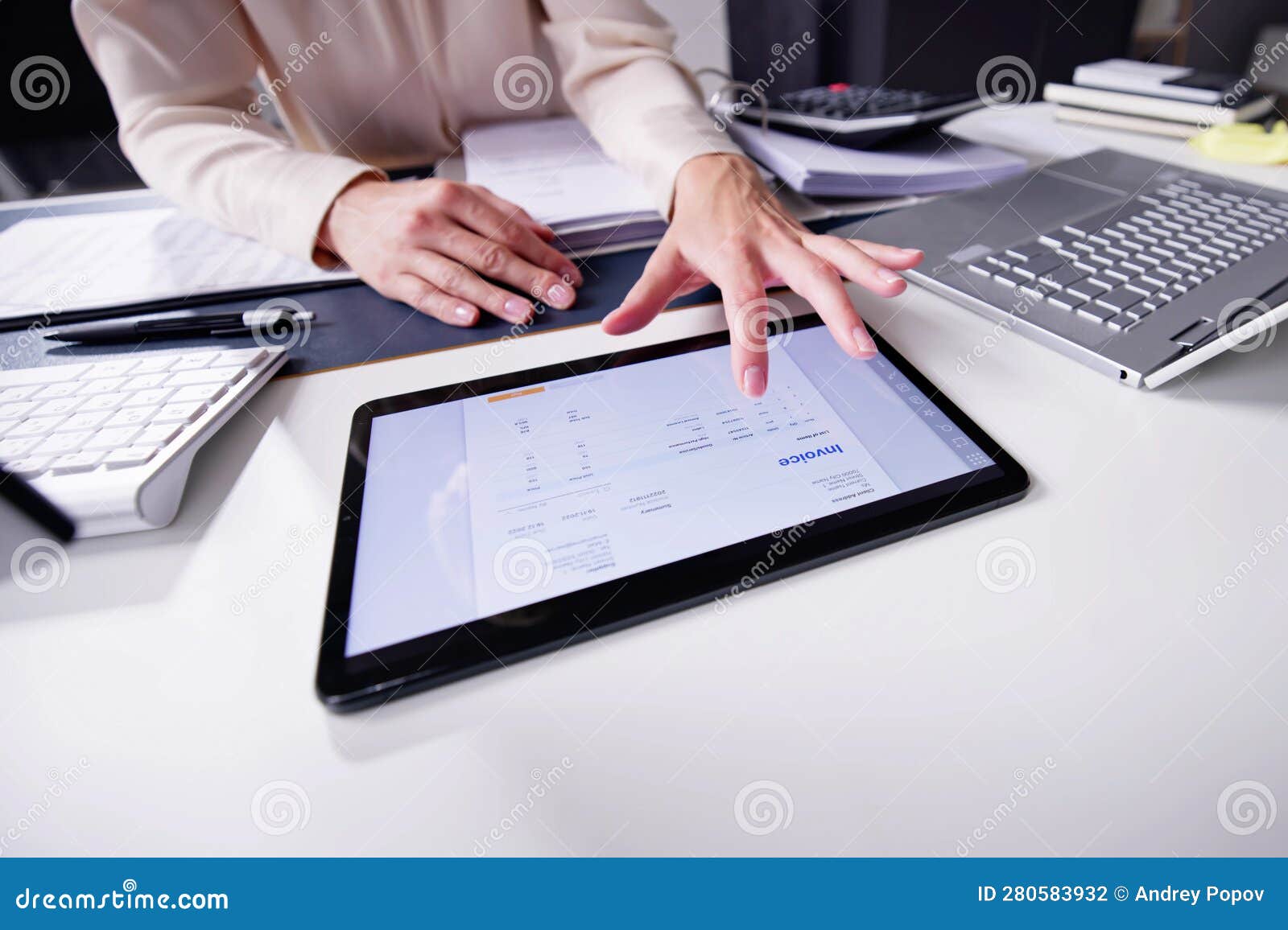 E Invoice on Tablet stock photo. Image of receipt, billing - 280583932