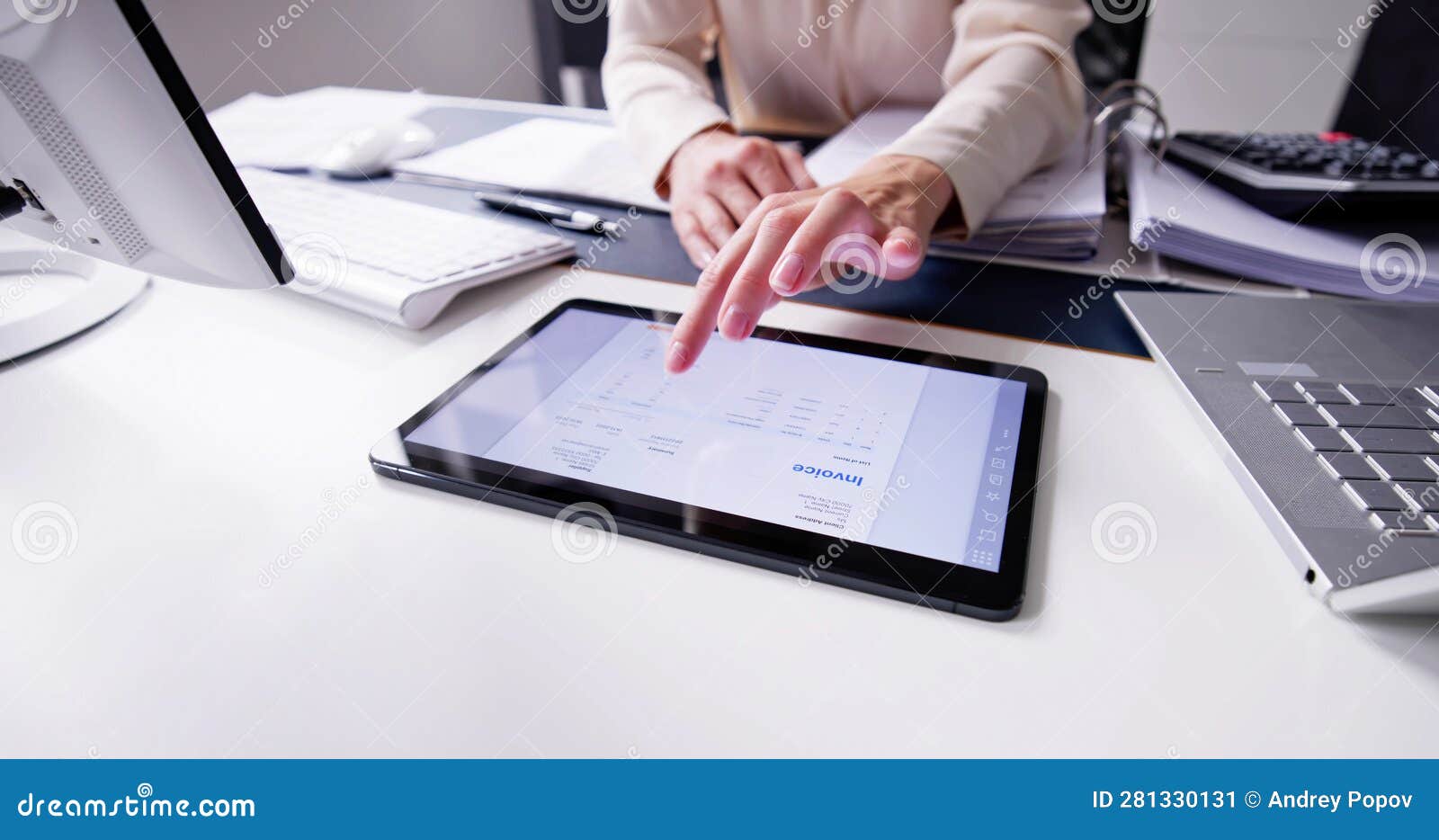 E Invoice on Tablet stock image. Image of budget, finance - 281330131