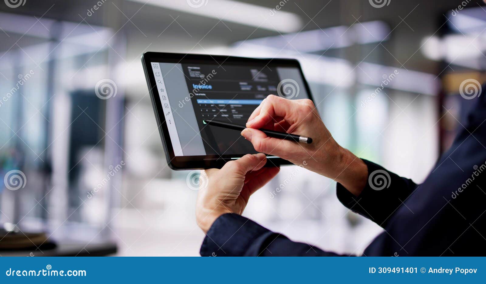 E Invoice on Tablet stock image. Image of bill, management - 309491401