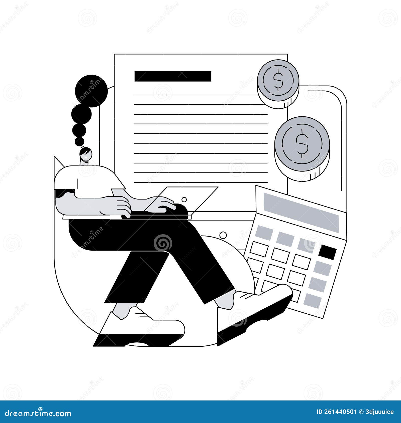 E-invoicing Abstract Concept Vector Illustration. Stock Vector ...