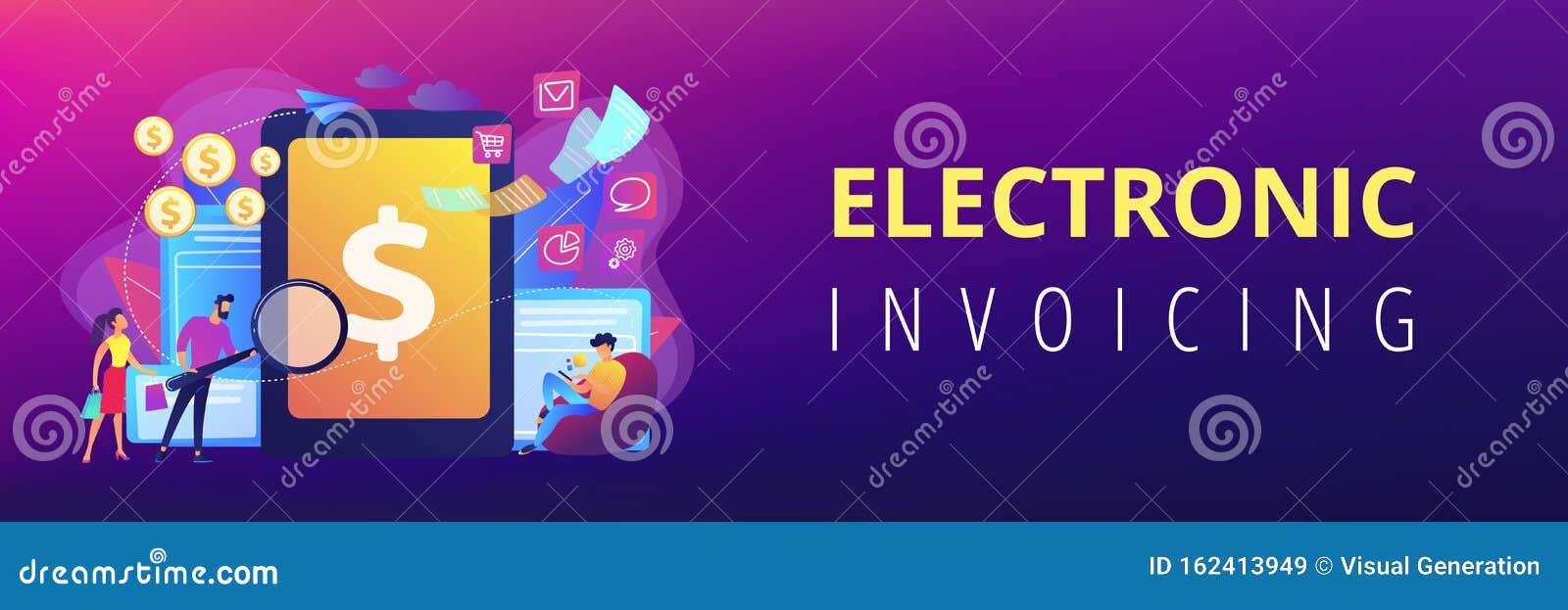 E-invoicing Concept Vector Illustration. | CartoonDealer.com #130824969