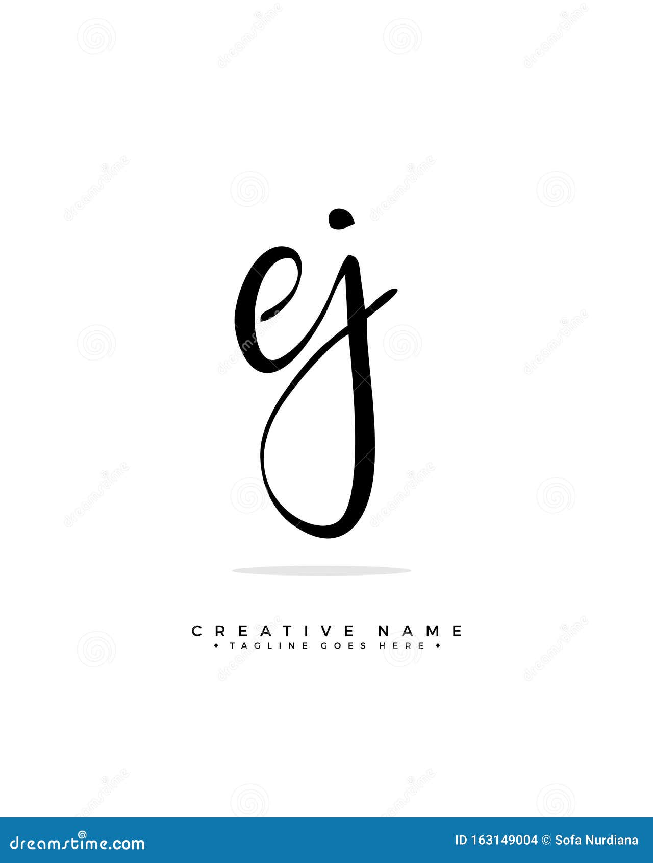 E J EJ Initial Logo Signature Vector. Handwriting Concept Logo. Stock ...