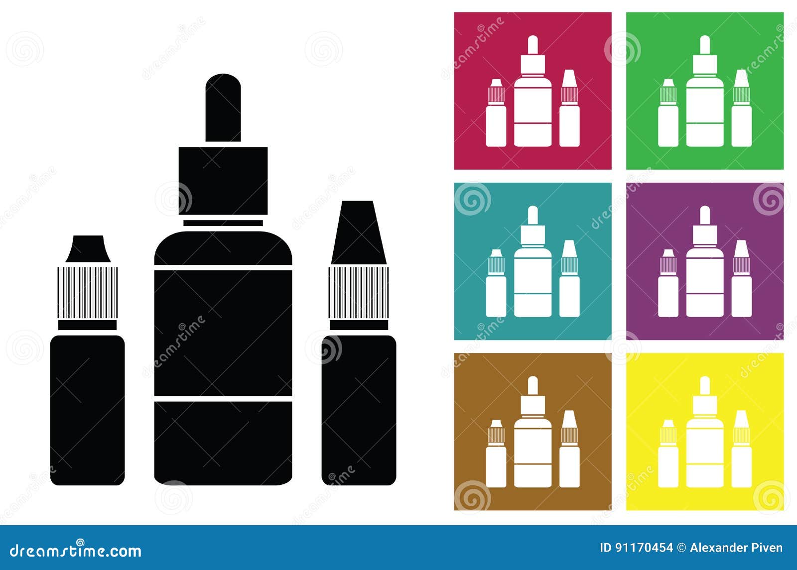 E-juice. Fluid for Electronic Cigarettes Vector Icon or Color Cards ...