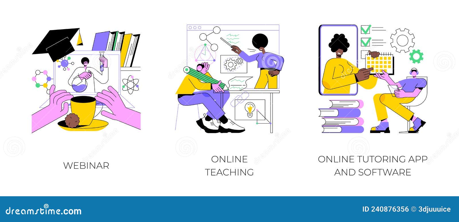 E-learning Abstract Concept Vector Illustrations. Stock Vector ...