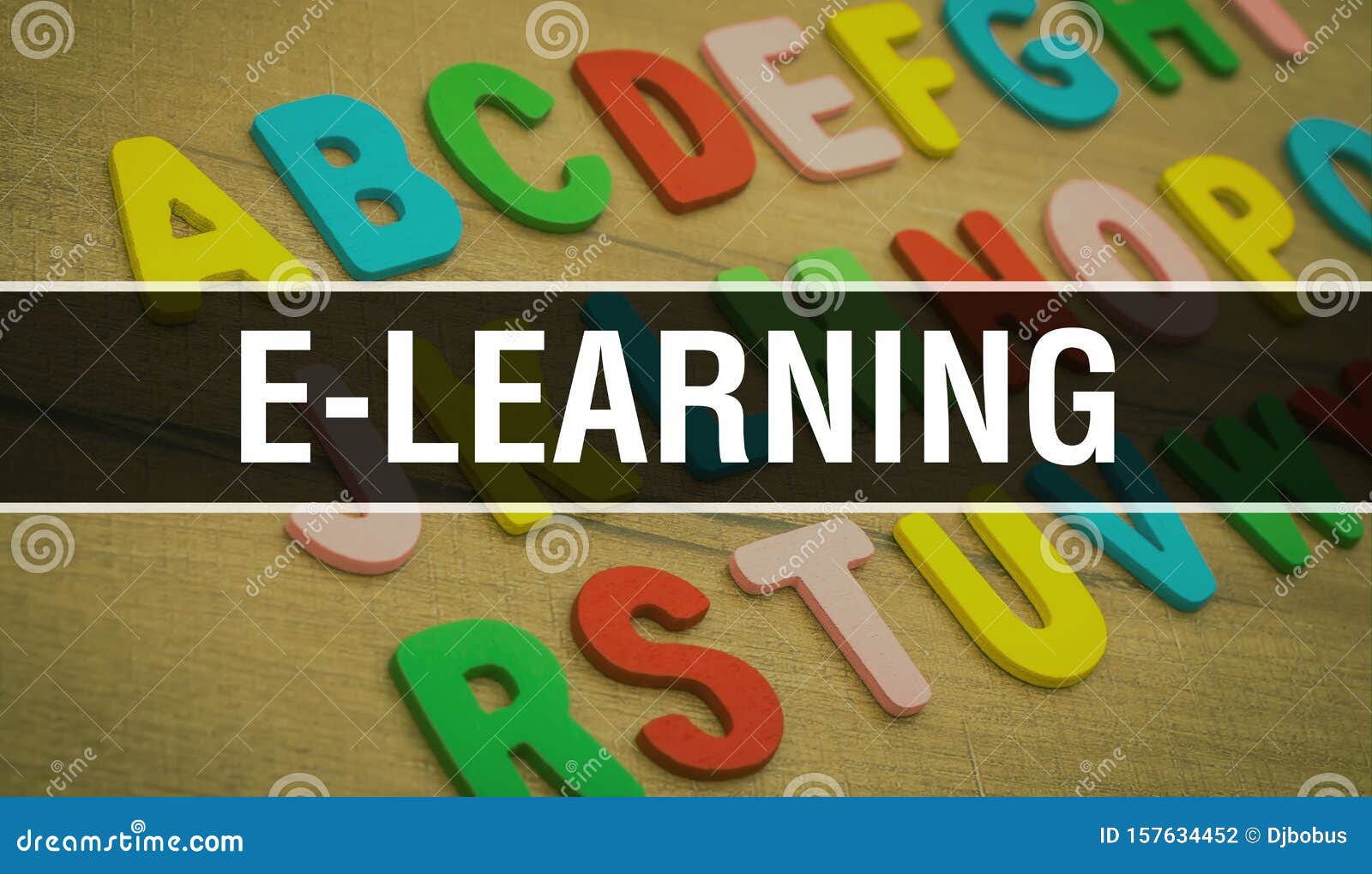 E-learning With Back To School Education Concept Background. Abstract ...