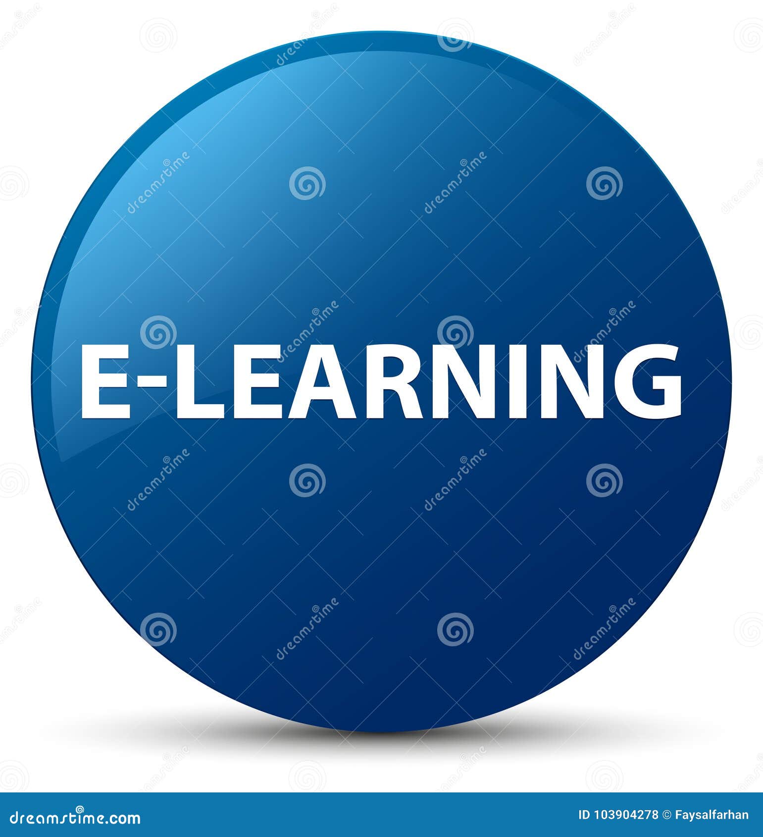 E-learning Blue Round Button Stock Illustration - Illustration of ...