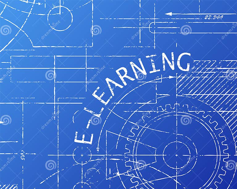 E Learning Blueprint Machine Stock Vector - Illustration of college ...
