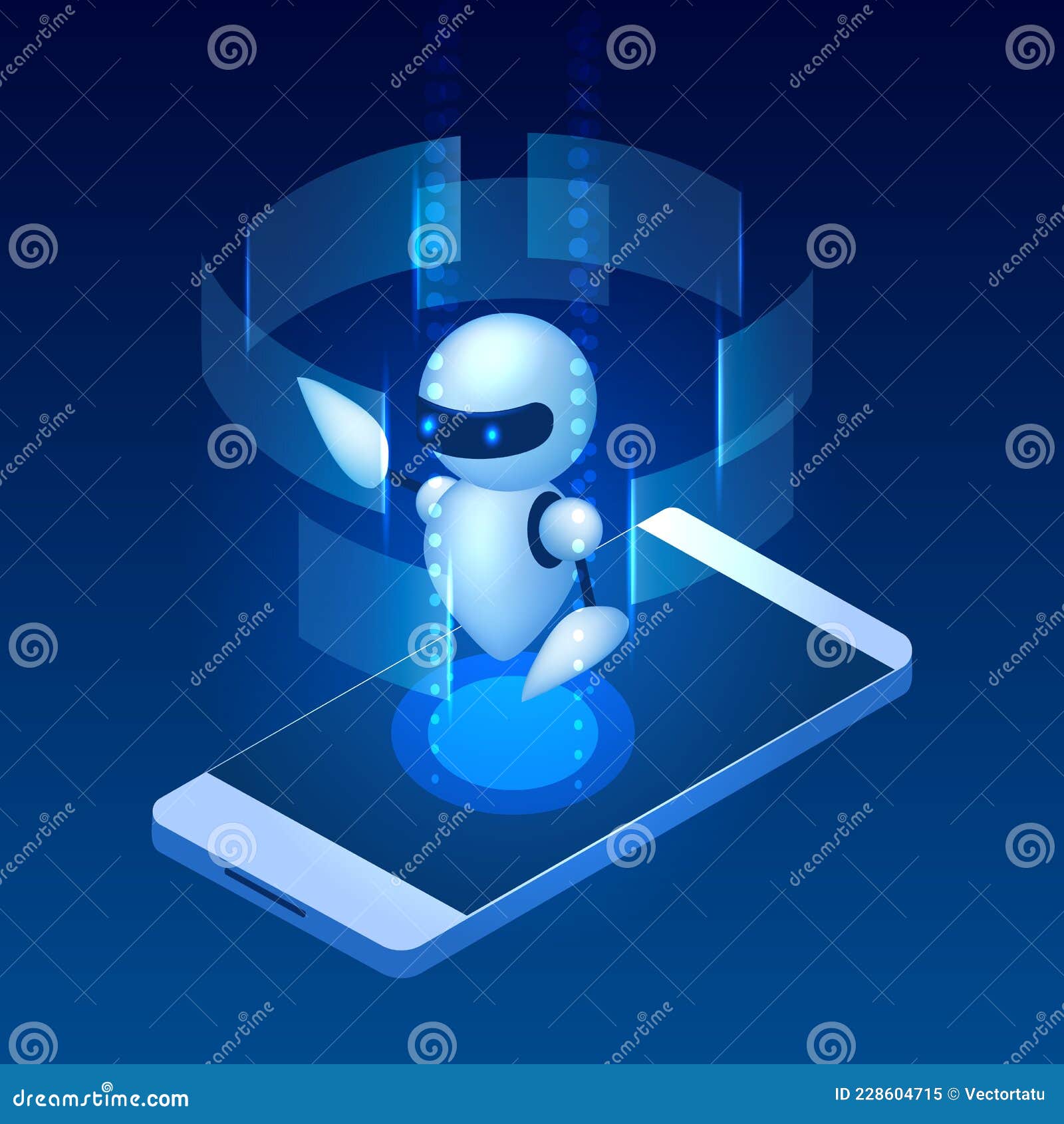 E-learning bot, Ai teacher stock vector. Illustration of online - 228604715