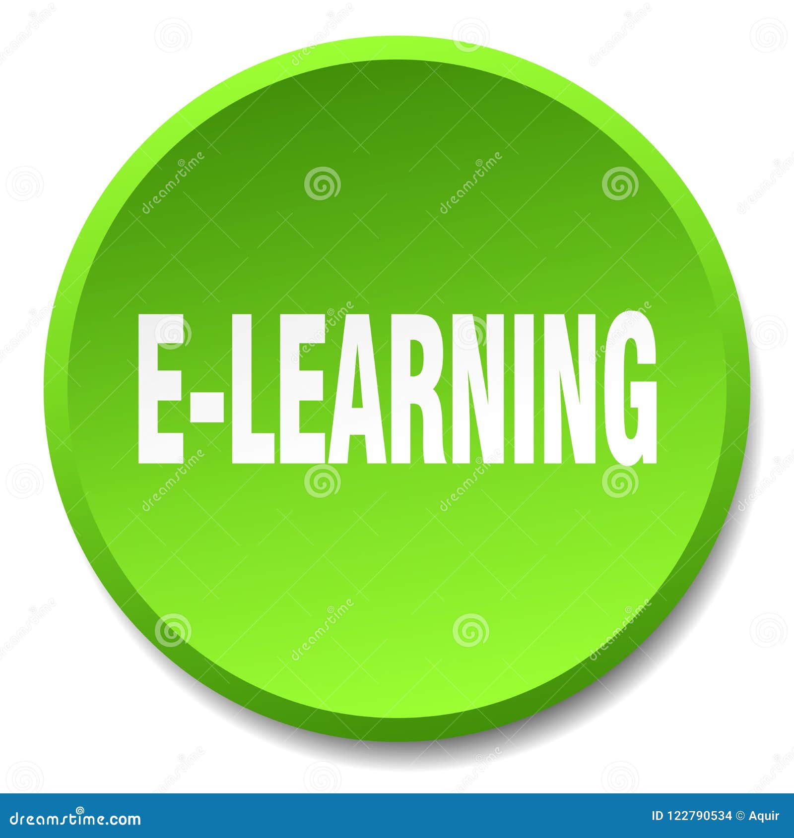 E-learning button stock vector. Illustration of threedimensional ...
