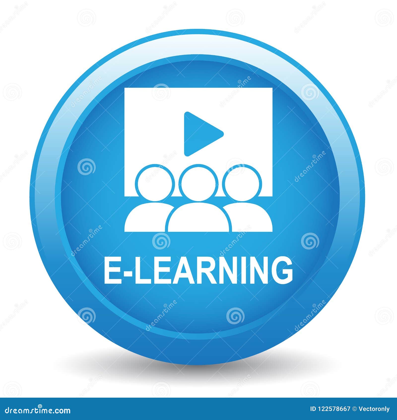 E learning button stock illustration. Illustration of icon - 122578667