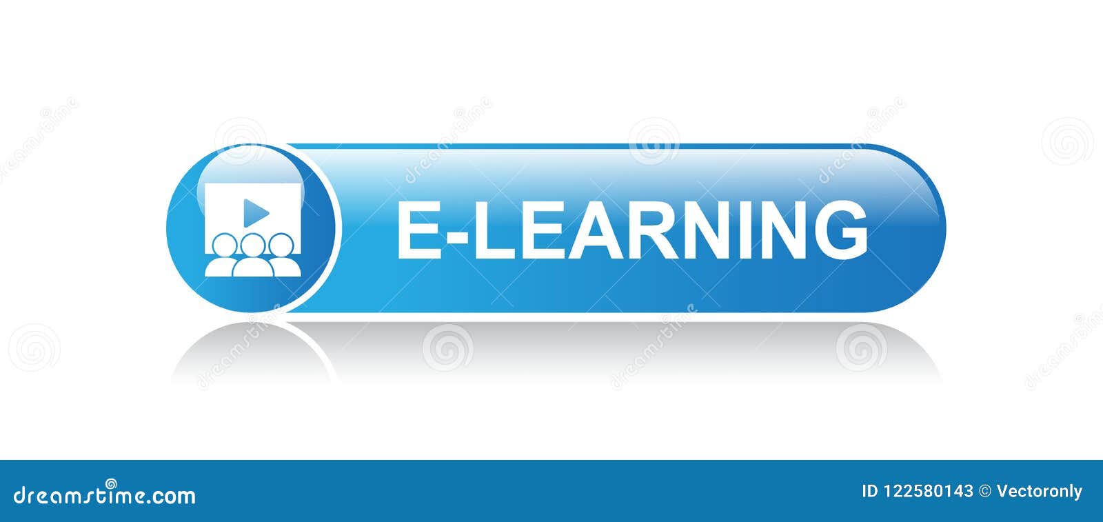 E learning button stock illustration. Illustration of editable - 122580143