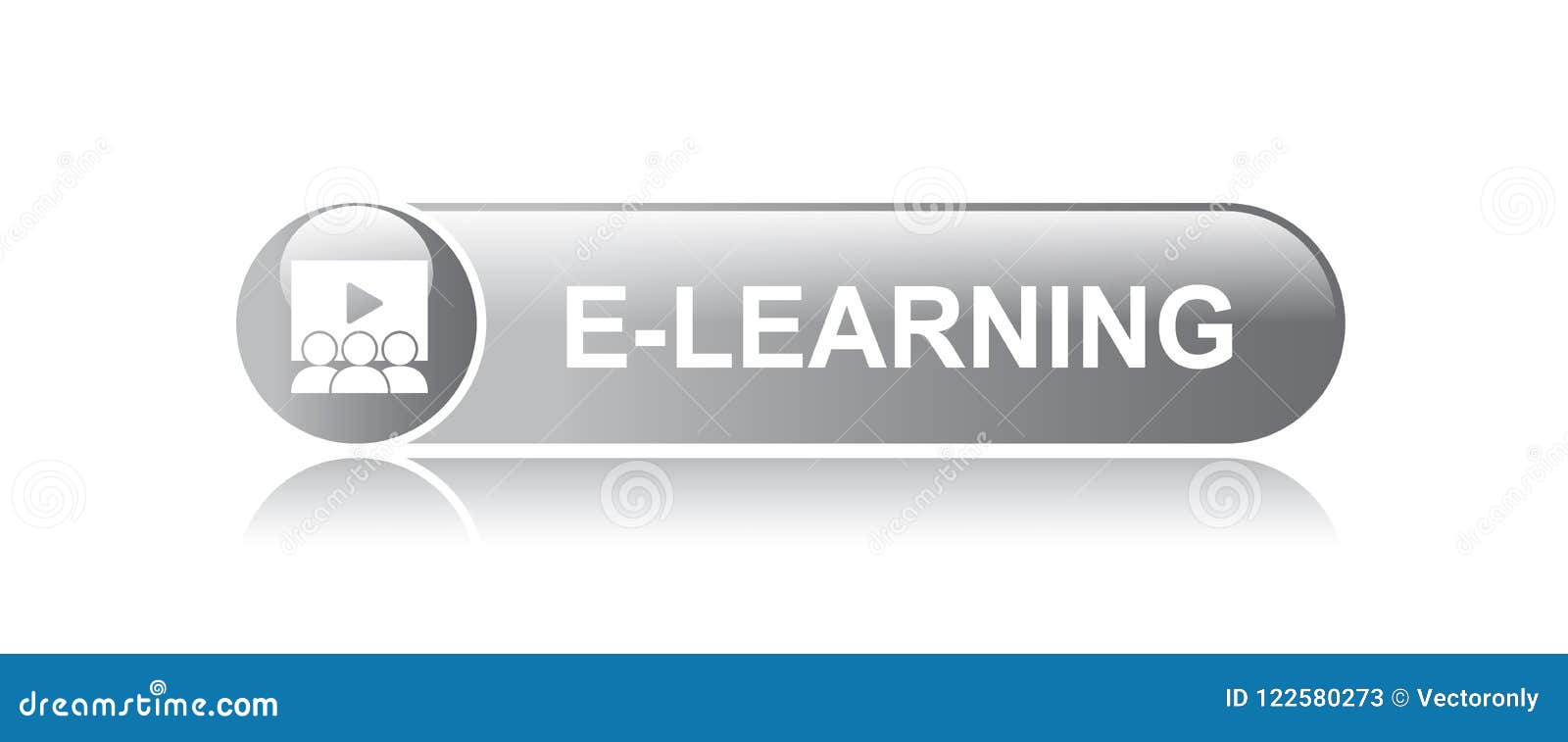 E learning button stock illustration. Illustration of coach - 122580273
