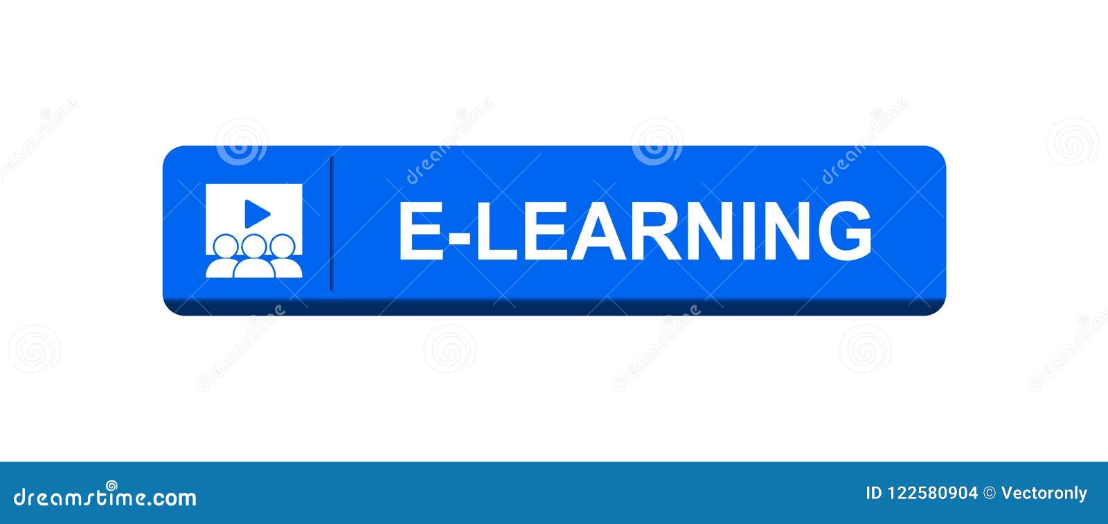 E learning button stock illustration. Illustration of computer - 122580904