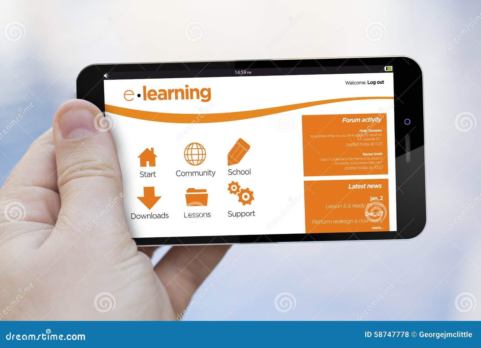 E-learning cell phone stock photo. Image of learning - 58747778