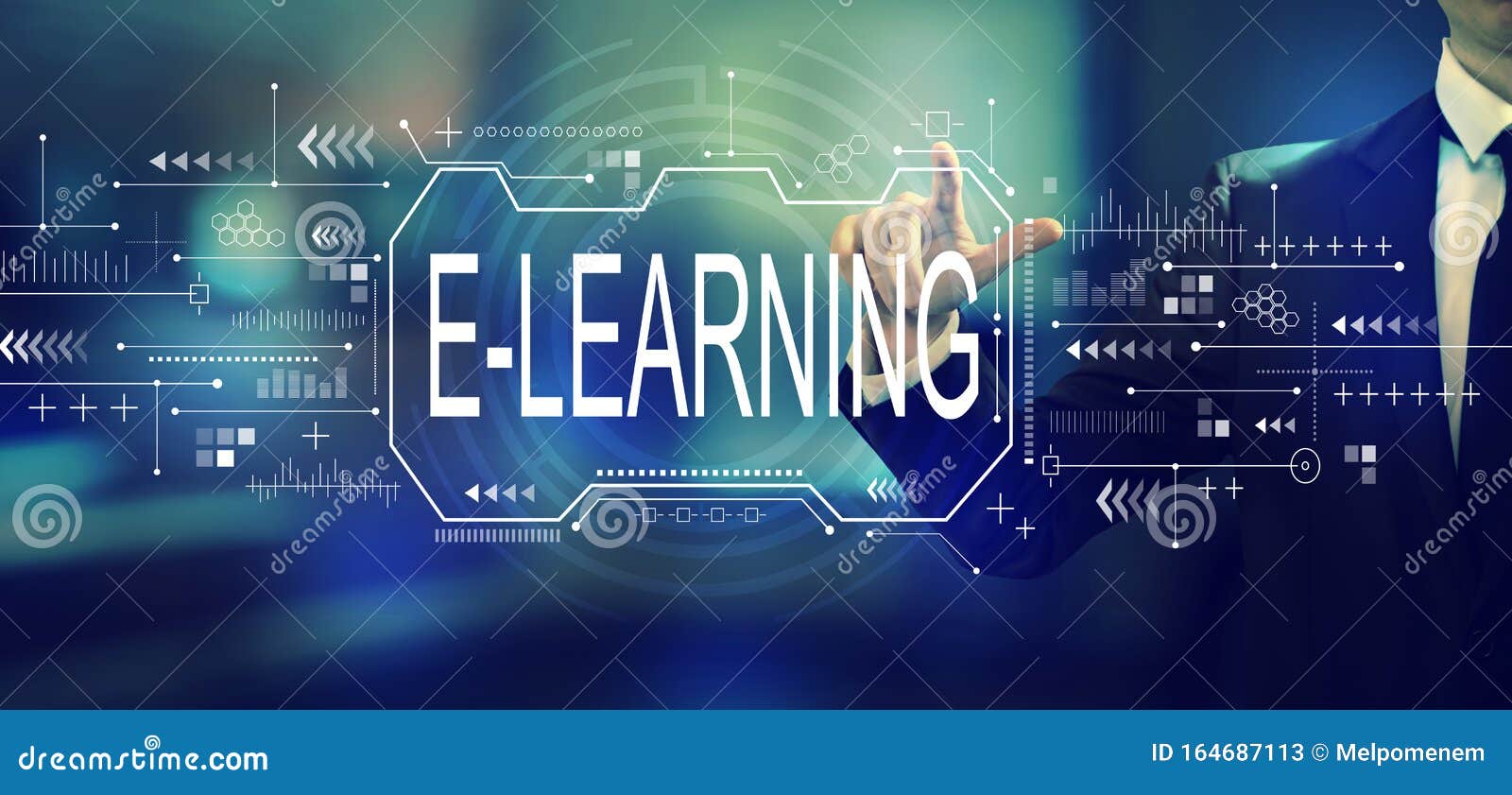 E-learning Concept with a Businessman Stock Image - Image of people ...