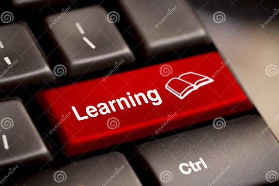 E-Learning Concept. Computer Keyboard Stock Image - Image of leading ...