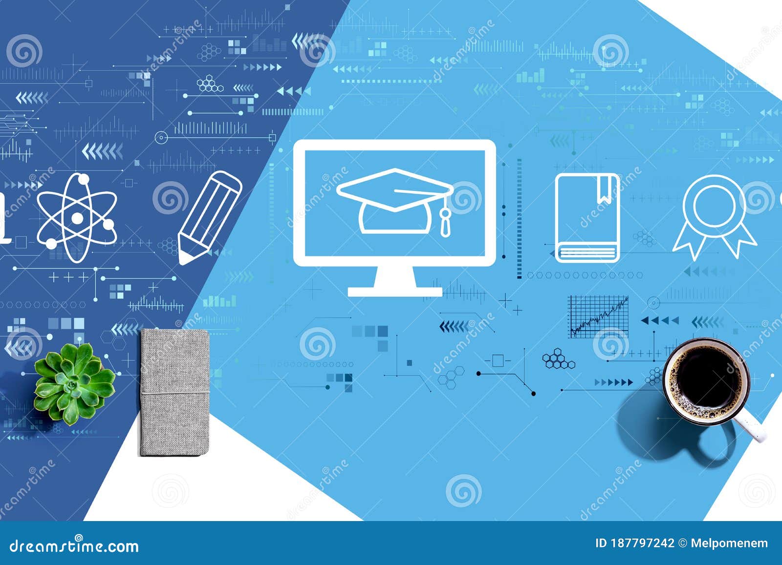 E-learning Concept with a Cup of Coffee Stock Photo - Image of learning ...