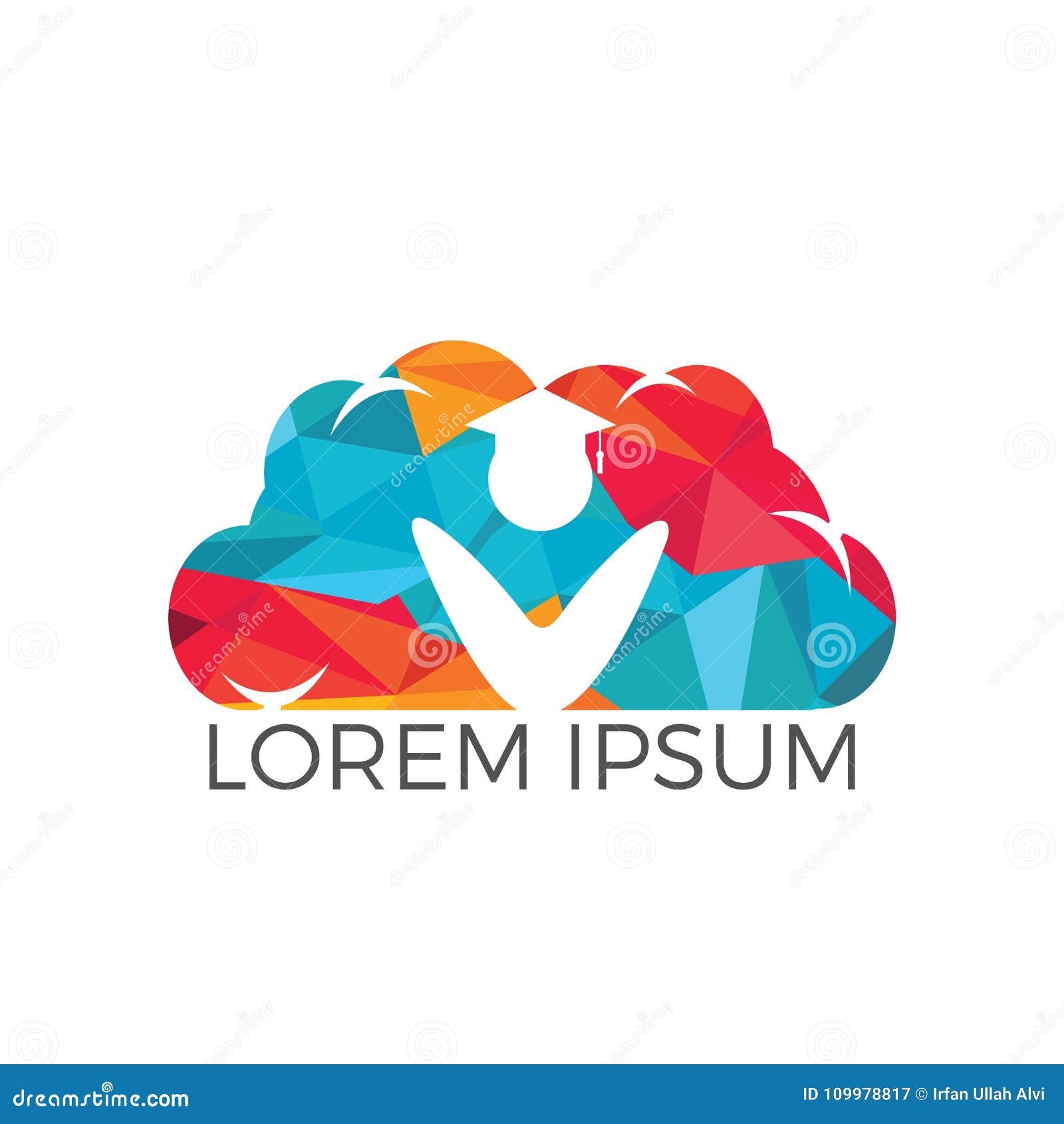 Student and Cloud Logo Design. Stock Vector - Illustration of outline ...