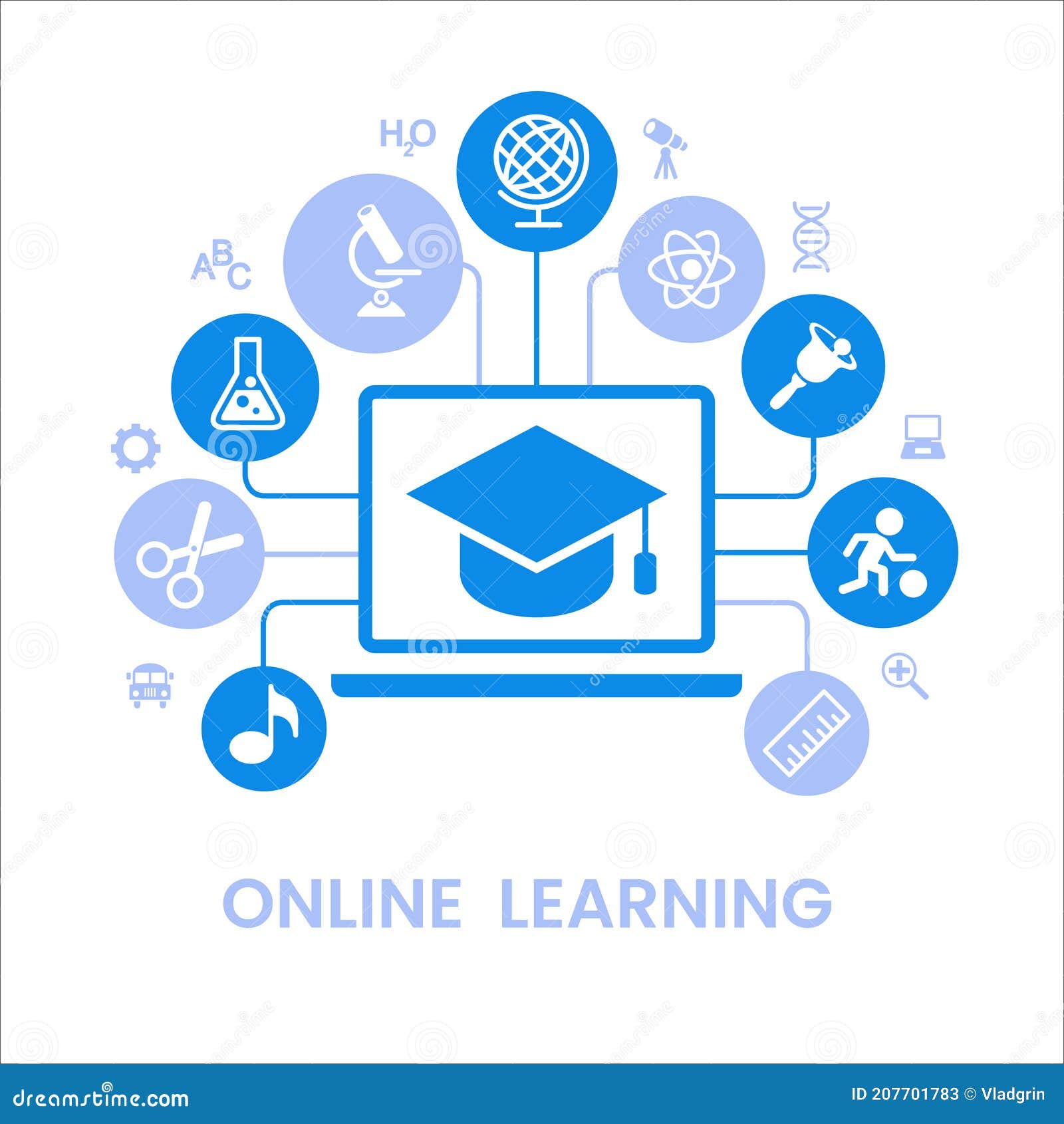 E-learning Concept. Distance Learning Icon. Online Training Courses ...