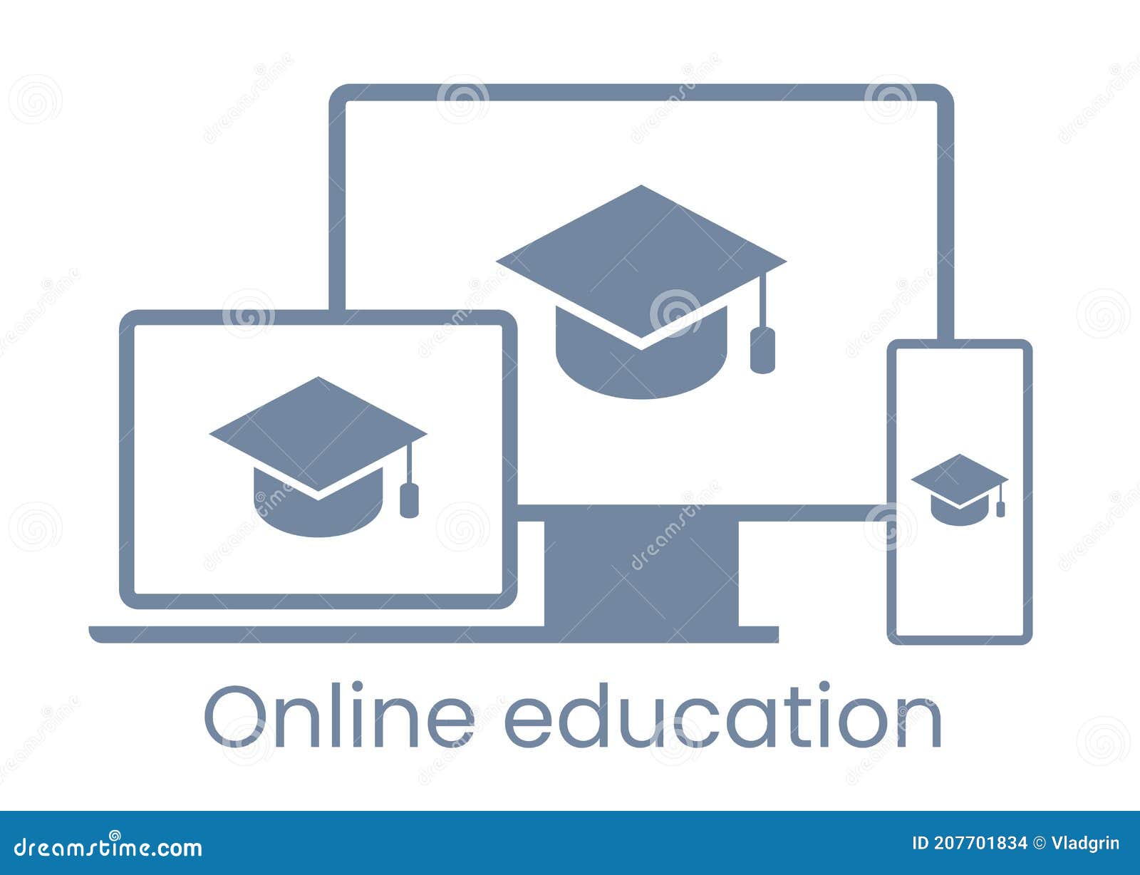 E-learning Concept. Distance Learning Icon. Online Training Courses ...