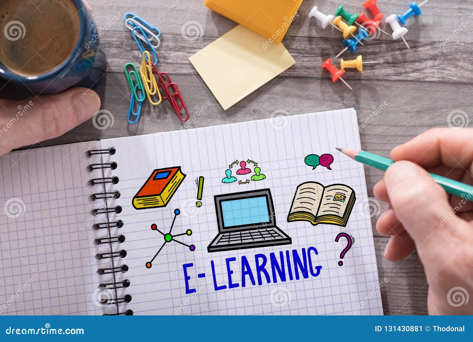 E-learning Concept on a Notepad Stock Image - Image of notepad ...