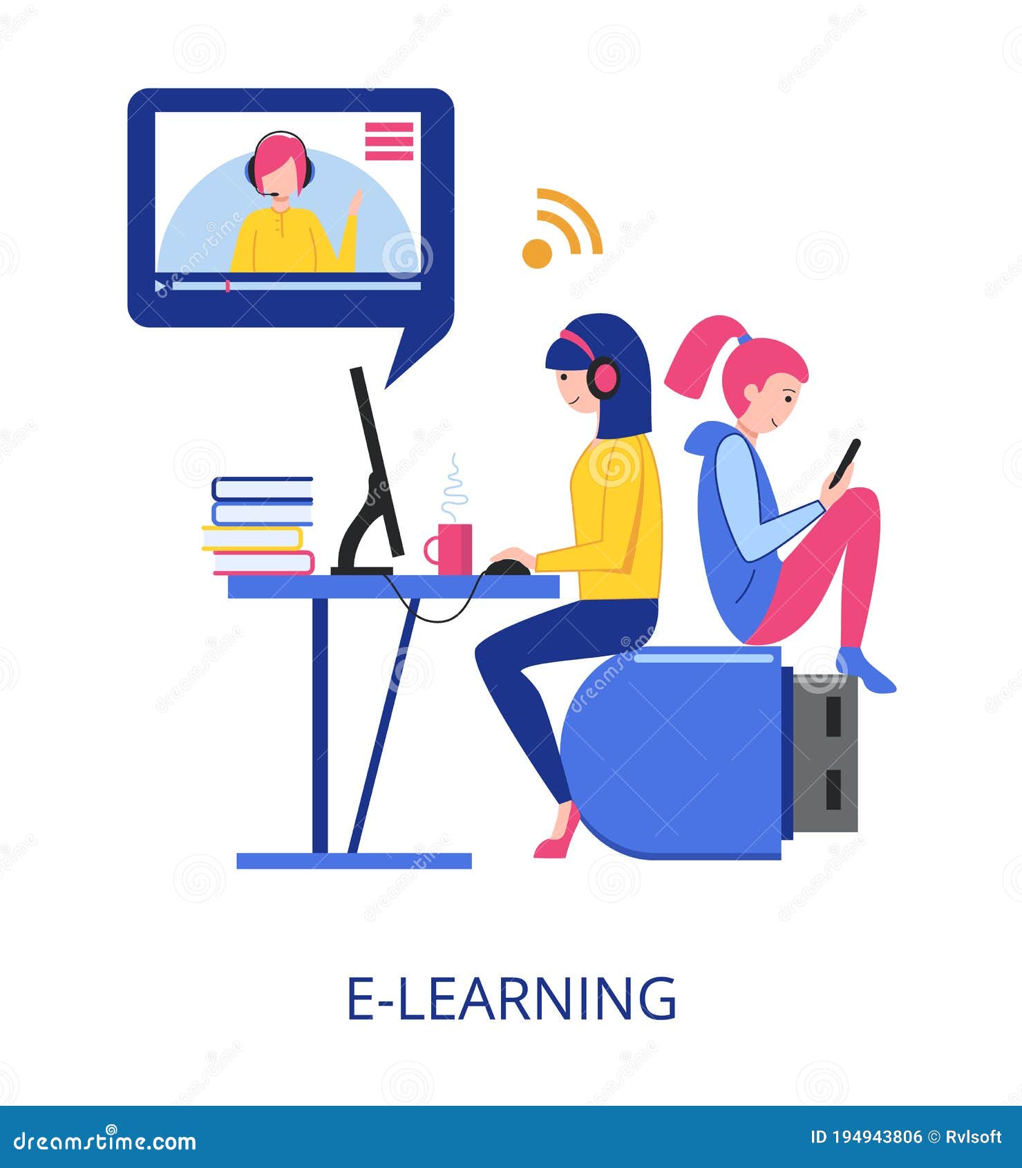 E Learning Concept Flat Stock Illustrations – 7,836 E Learning Concept ...